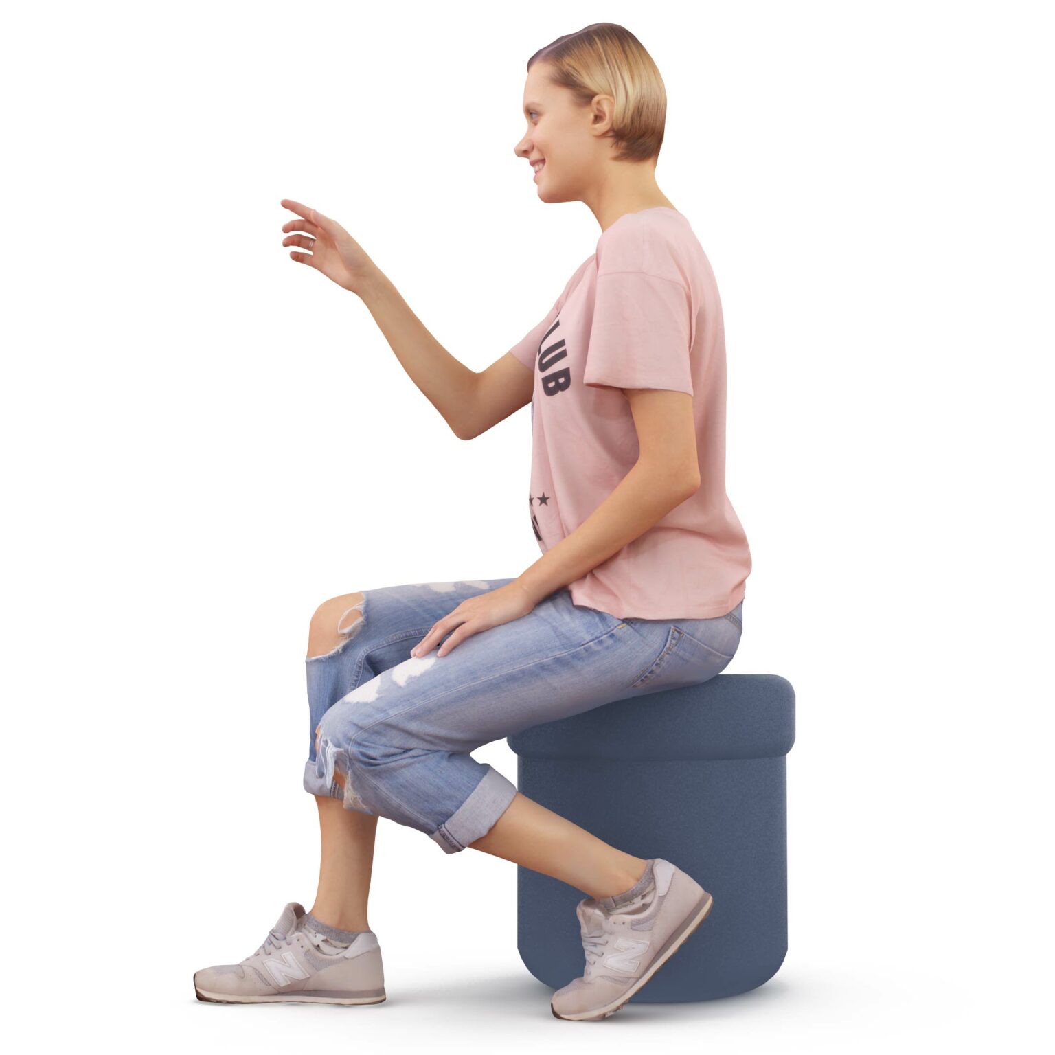 Pointing girl 3D Model - by Renderbot LLC