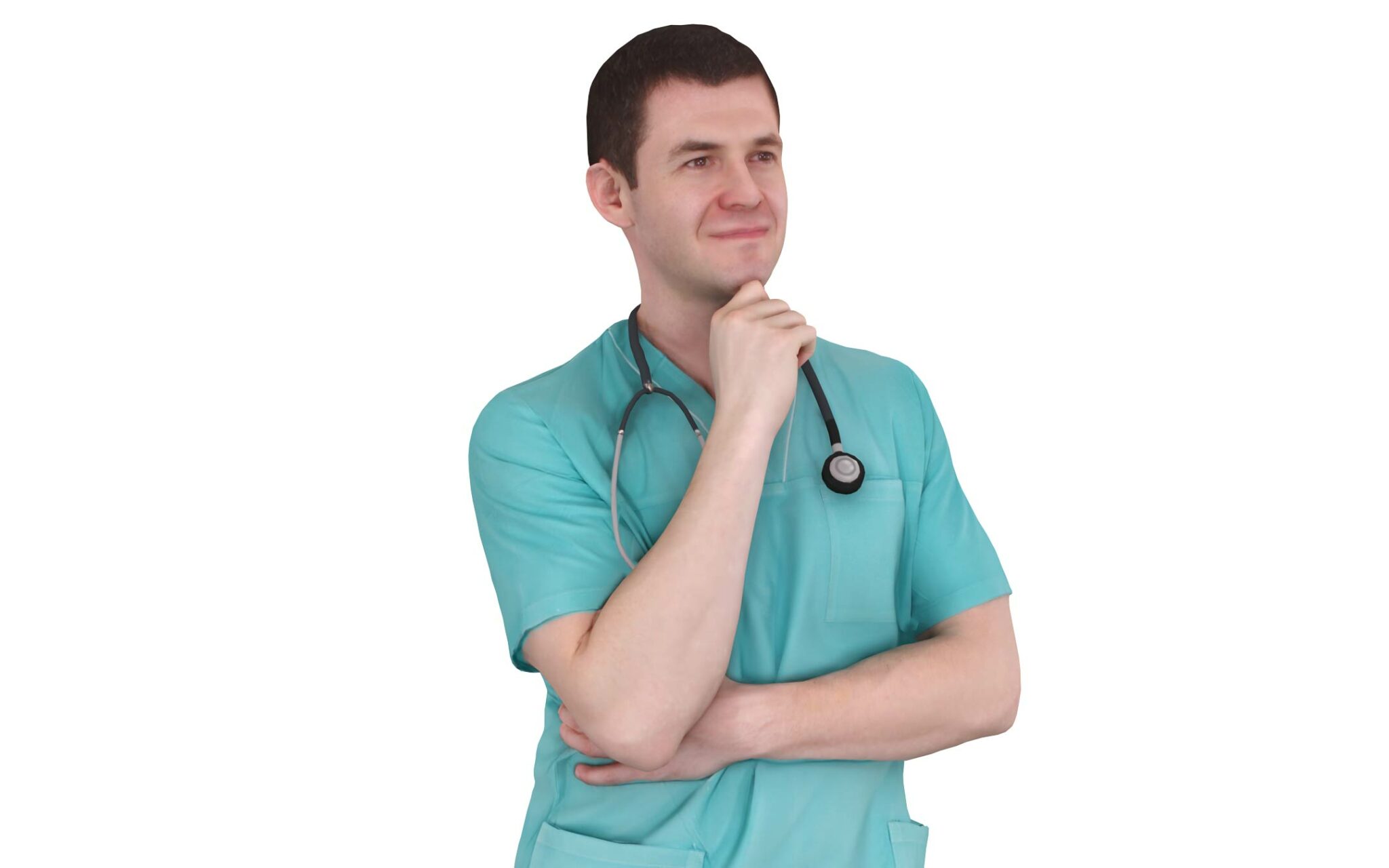 Doctor man thinking 3D Model - by Renderbot LLC