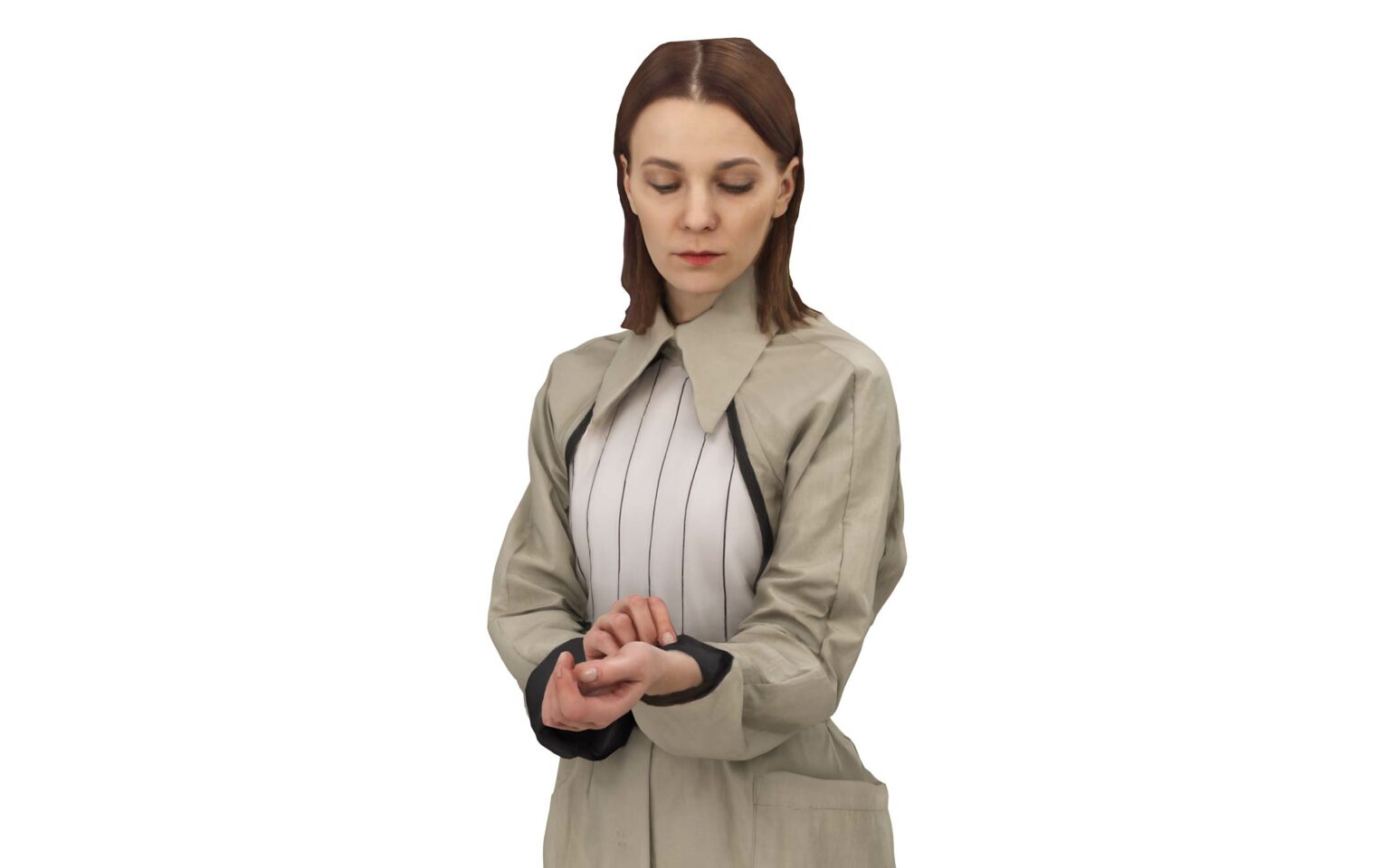 Woman fixing sleeve 3D Model - by Renderbot LLC