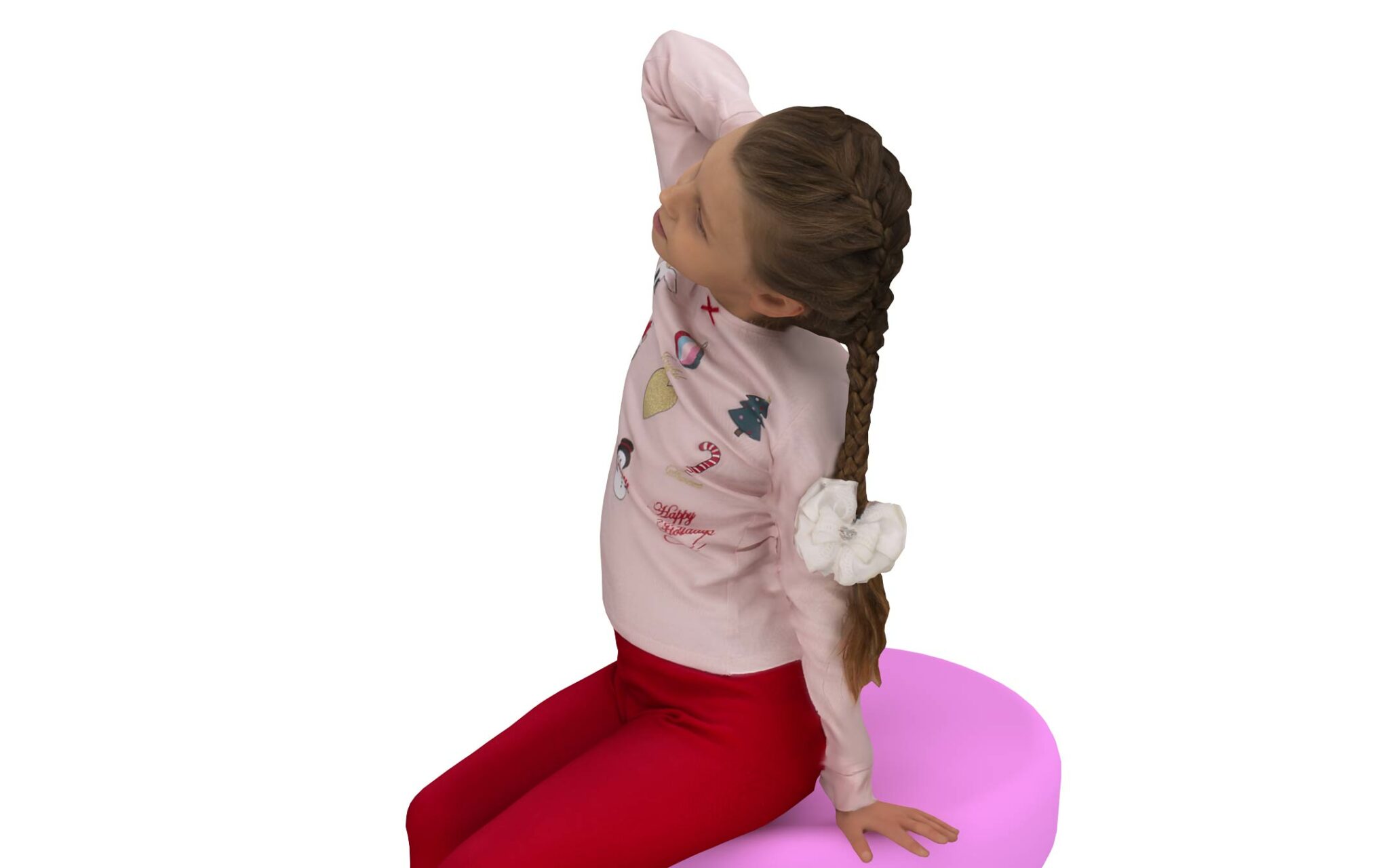Girl stretching 3D Model - by Renderbot LLC