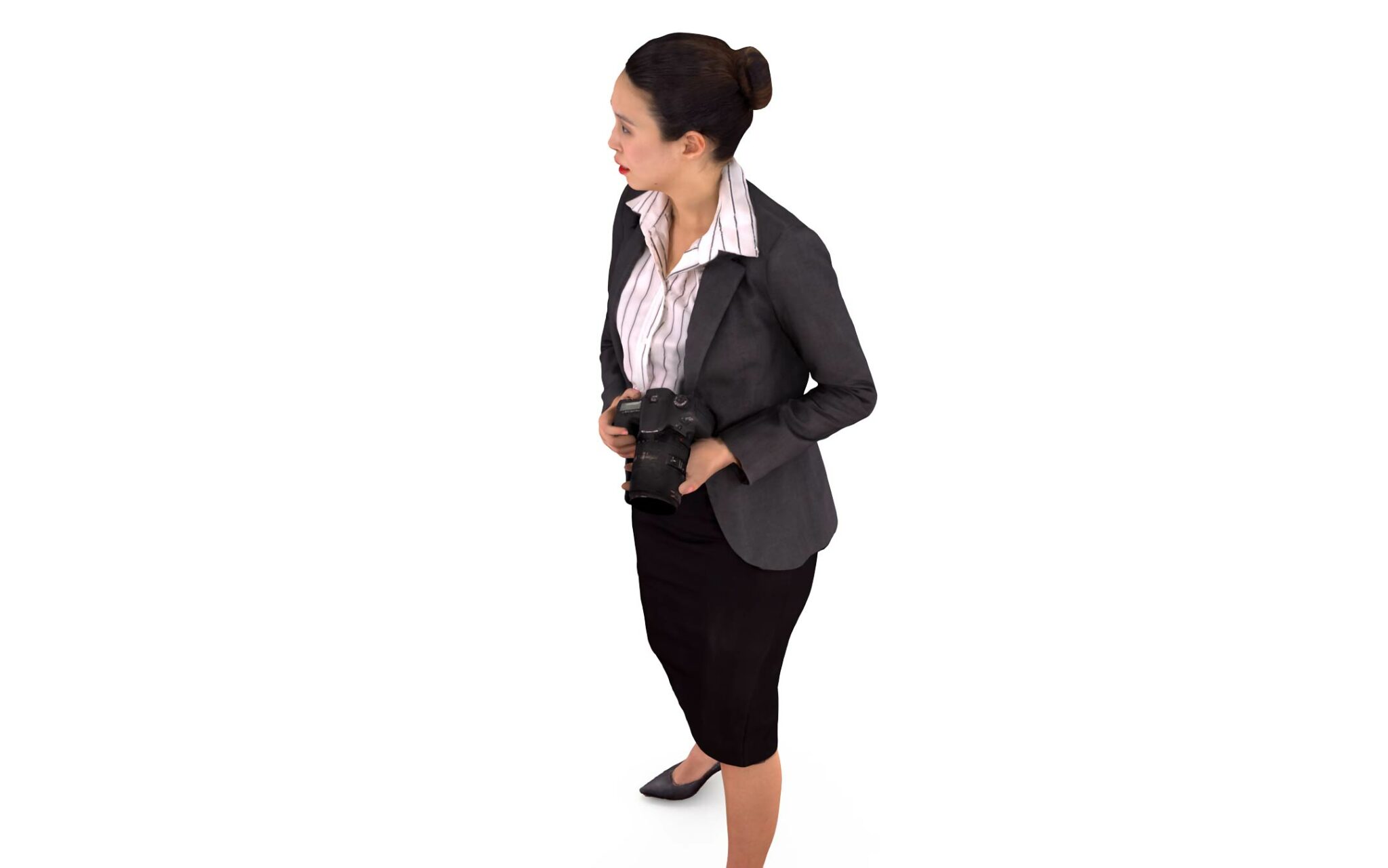 Woman with camera 3D Model - by Renderbot LLC