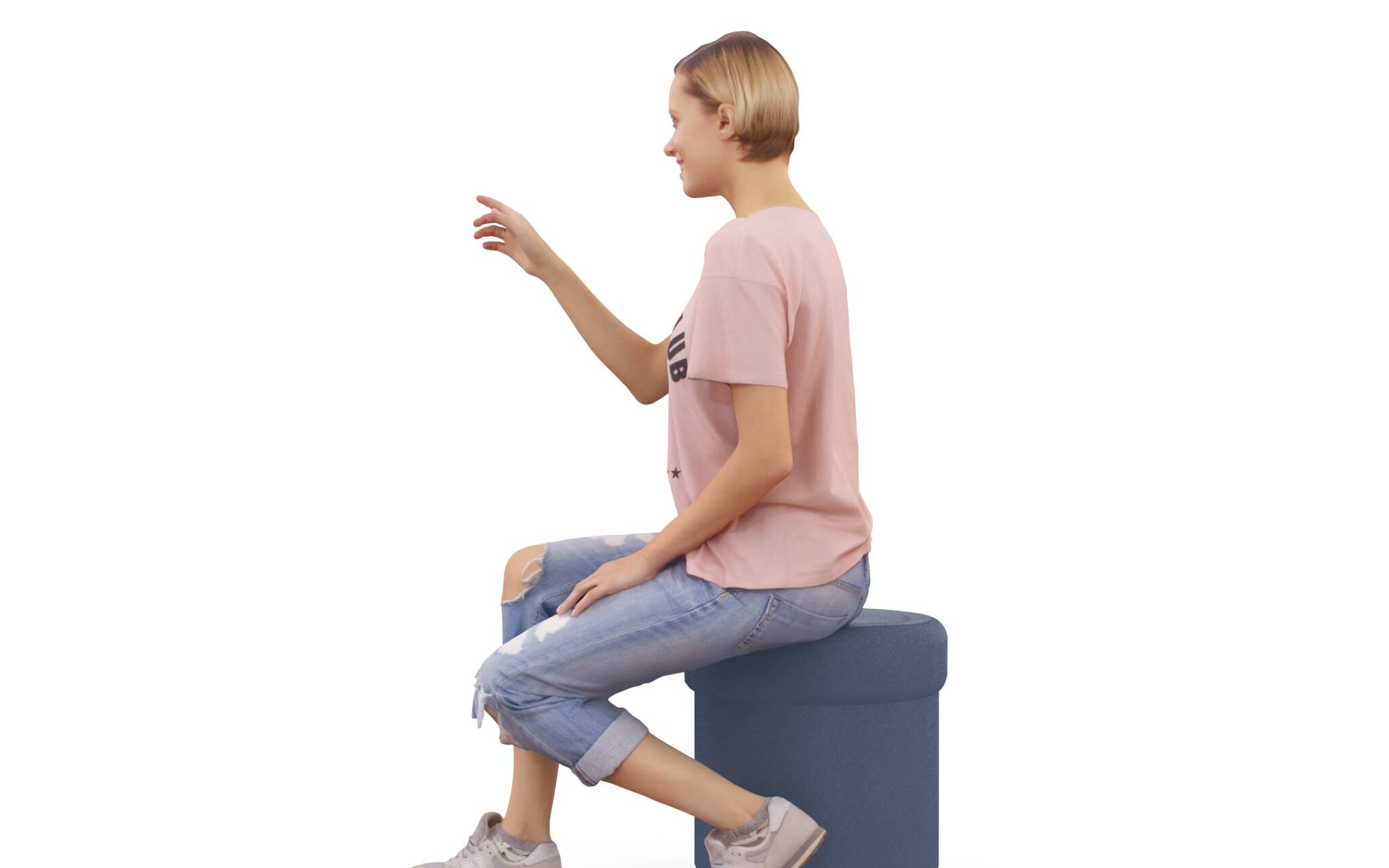 Pointing girl 3D Model - by Renderbot LLC