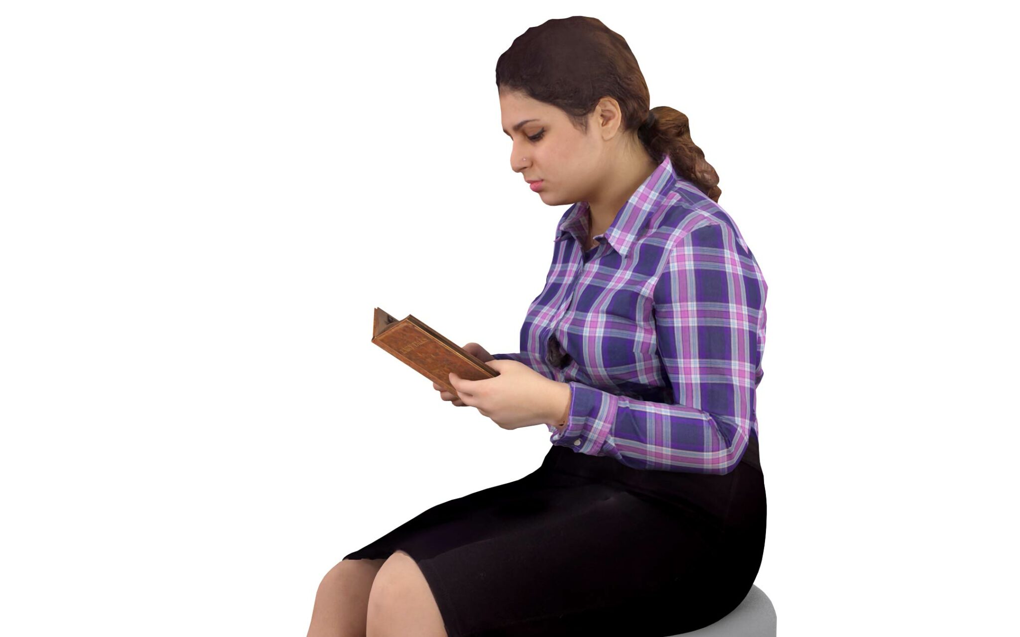 Business woman reading 3D Model - by Renderbot LLC