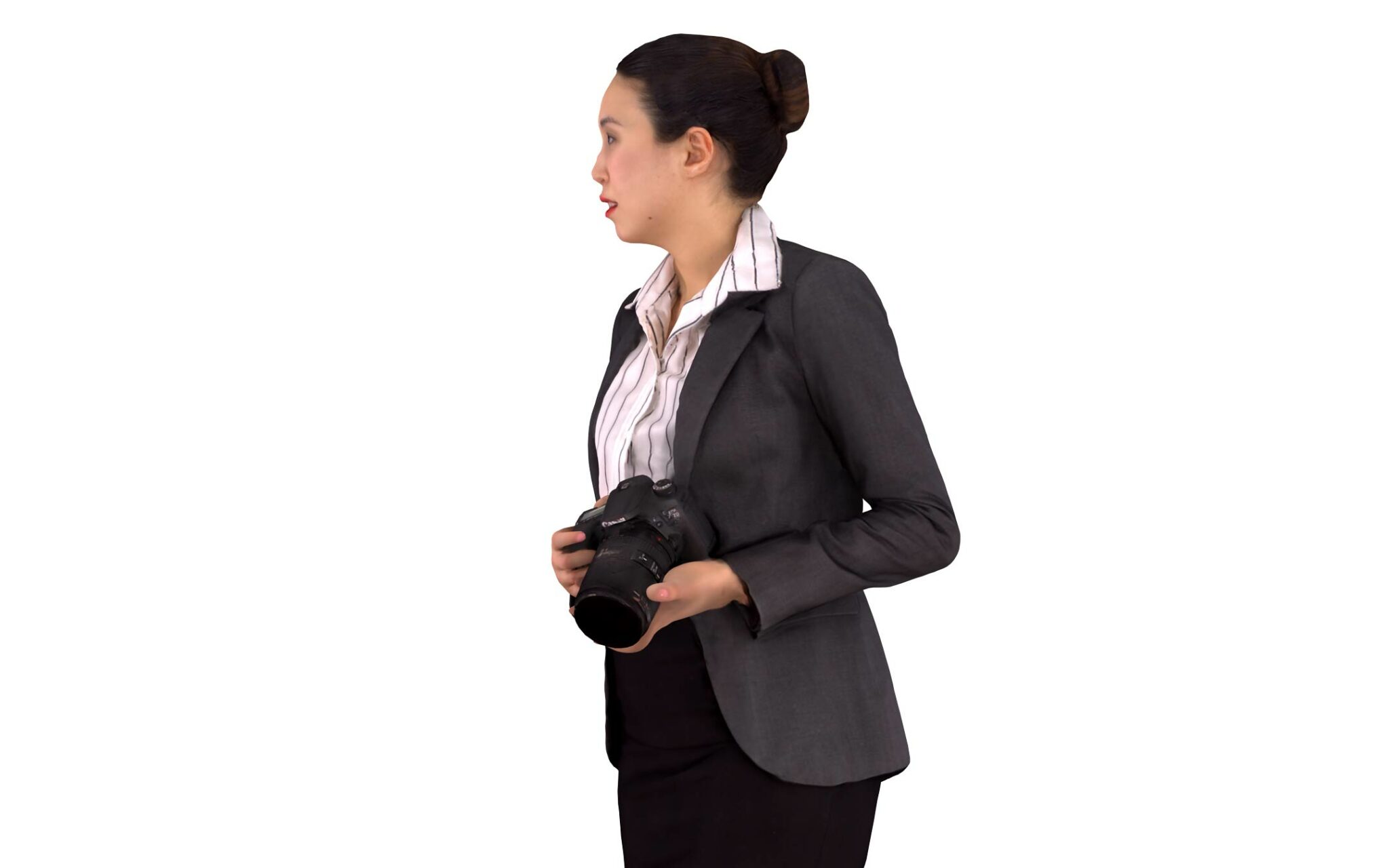 Woman with camera 3D Model - by Renderbot LLC