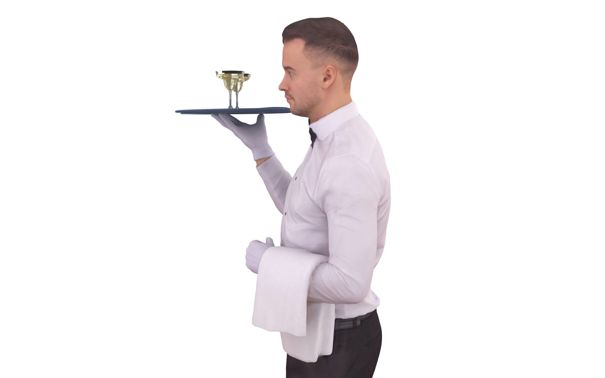 Man waiter 3D Model - by Renderbot LLC