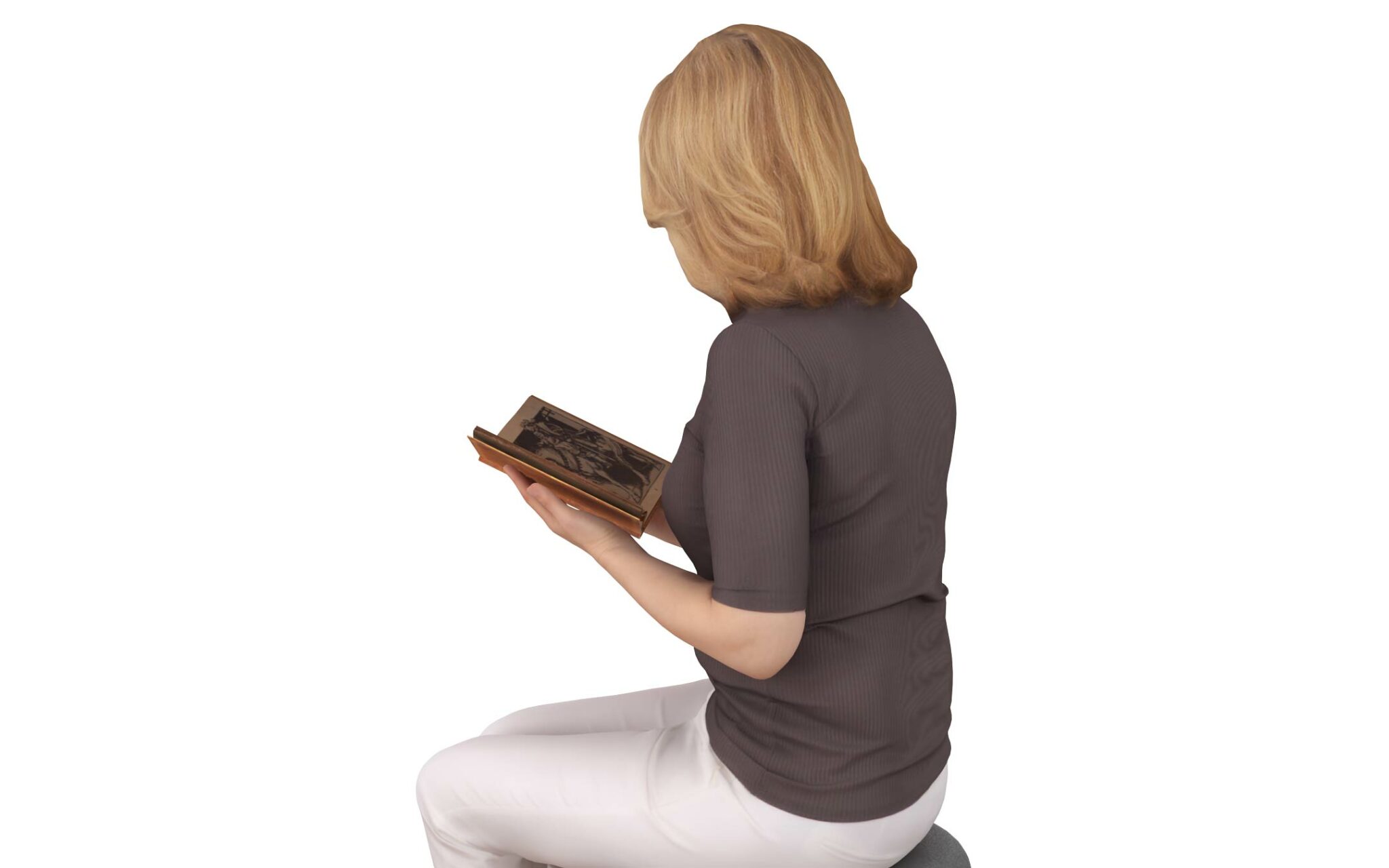 Woman reading 3D Model - by Renderbot LLC
