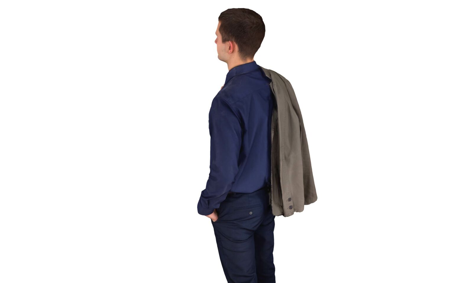 Jacket over shoulder man 3D Model - by Renderbot LLC
