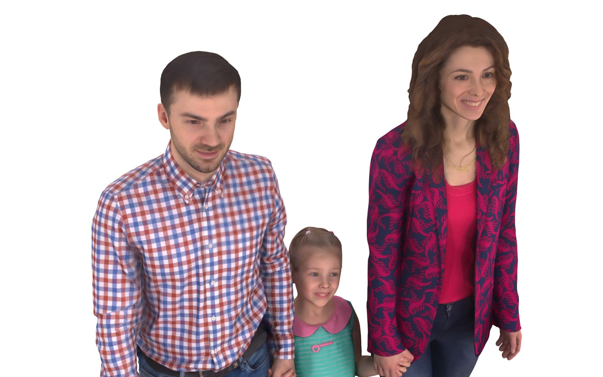 Family 3d people park collection x3 3d models - Renderbot