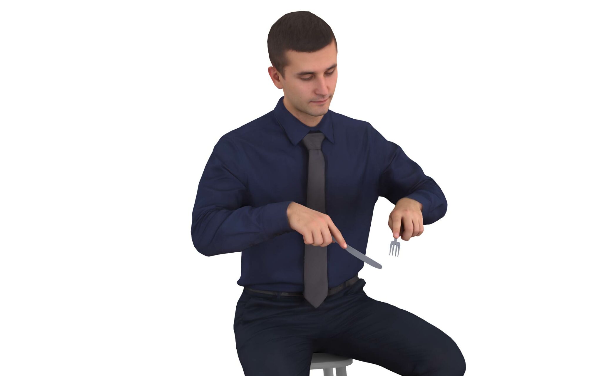 Man eating 3D Model - by Renderbot LLC