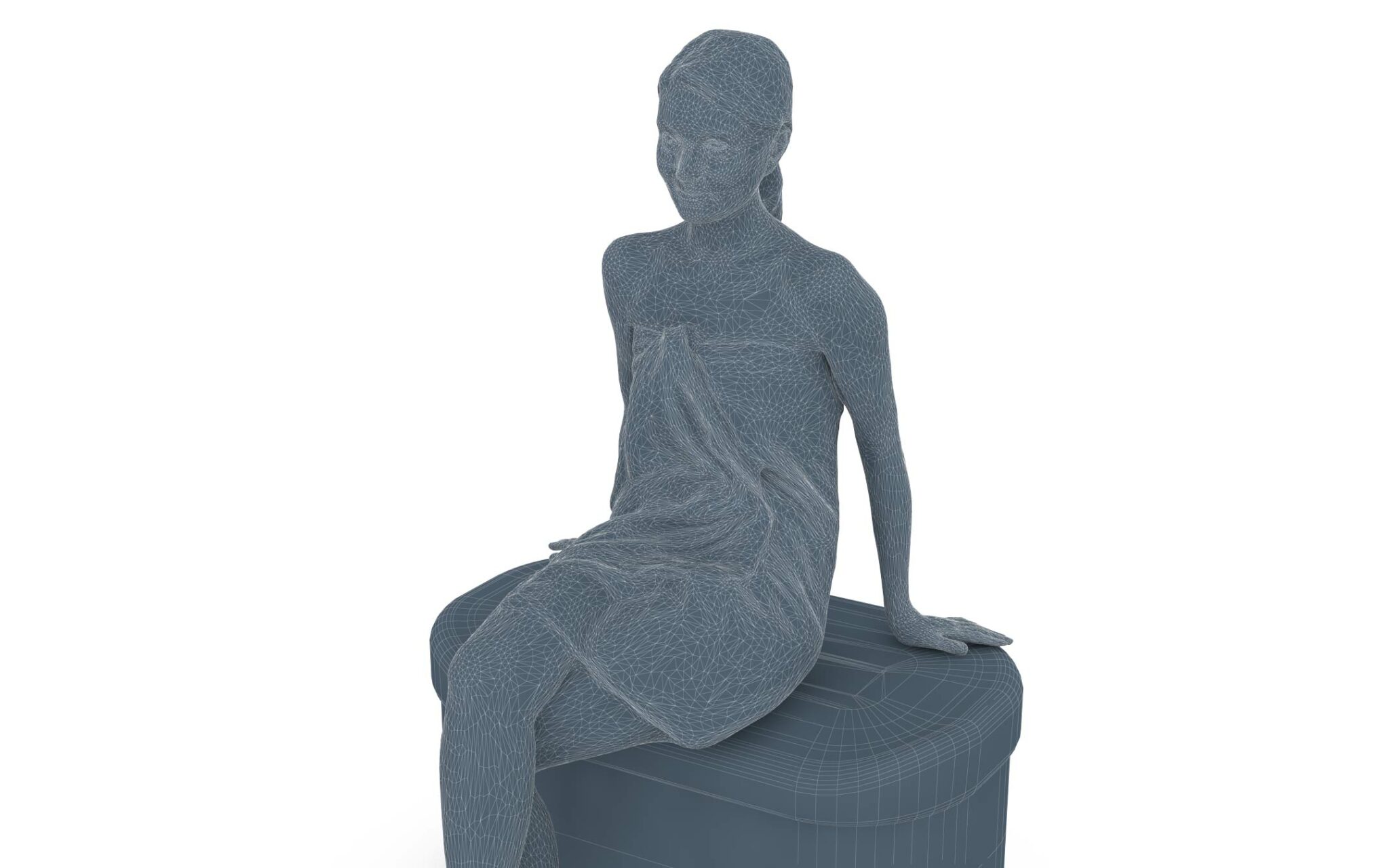Spa girl sitting 3D Model - by Renderbot LLC