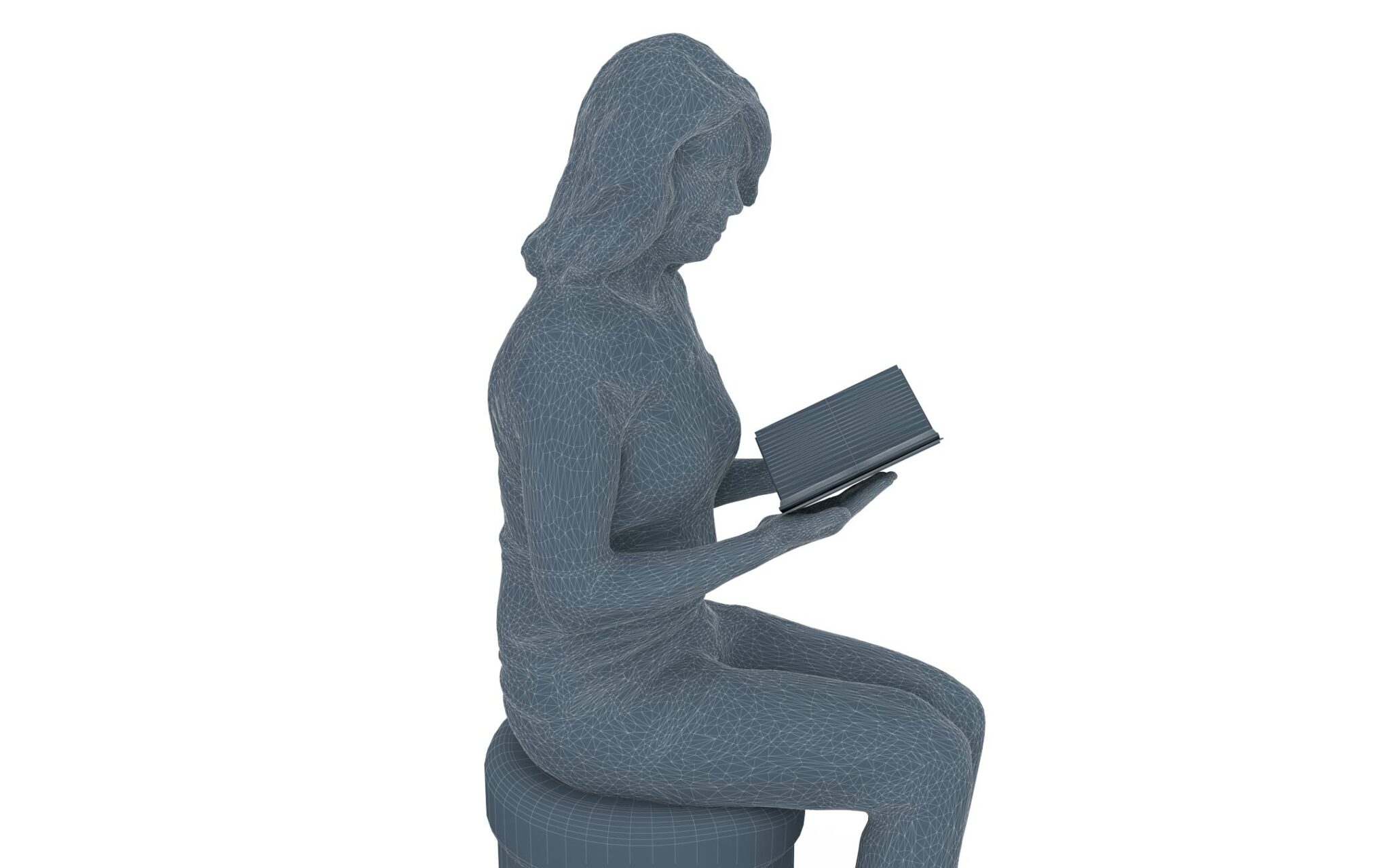 Woman reading 3D Model - by Renderbot LLC