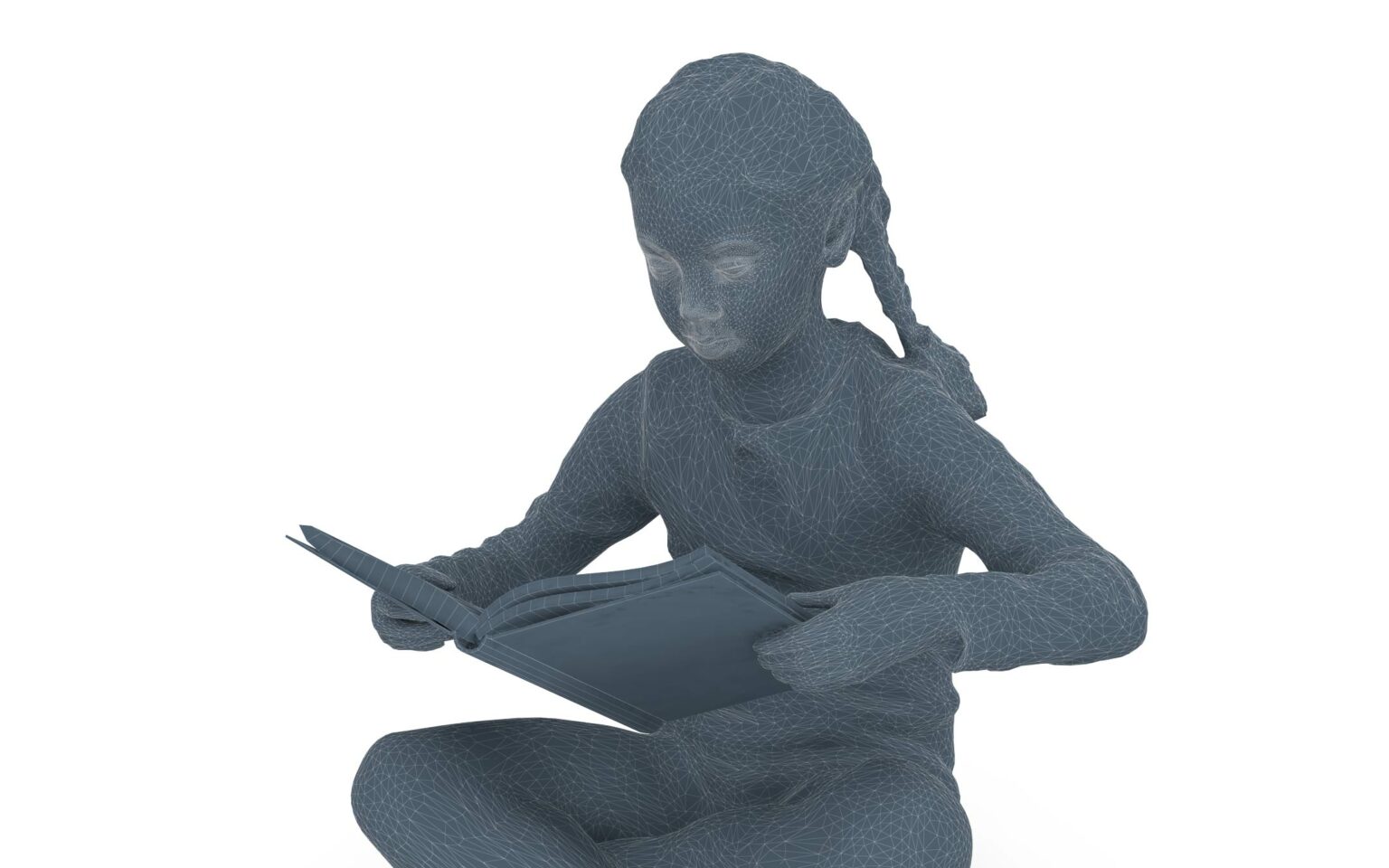 Girl reading 3D Model - by Renderbot LLC