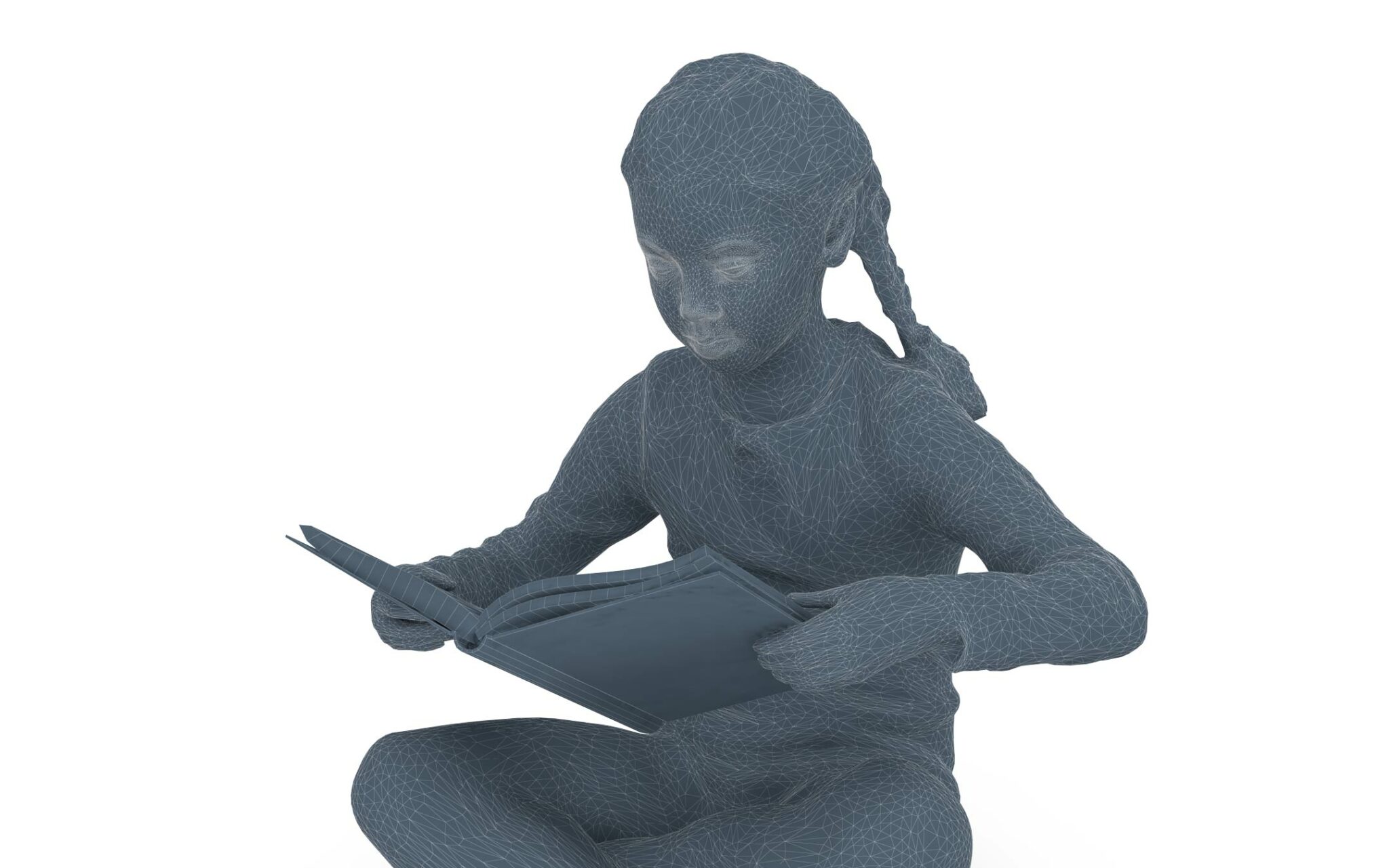Girl reading 3D Model - by Renderbot LLC