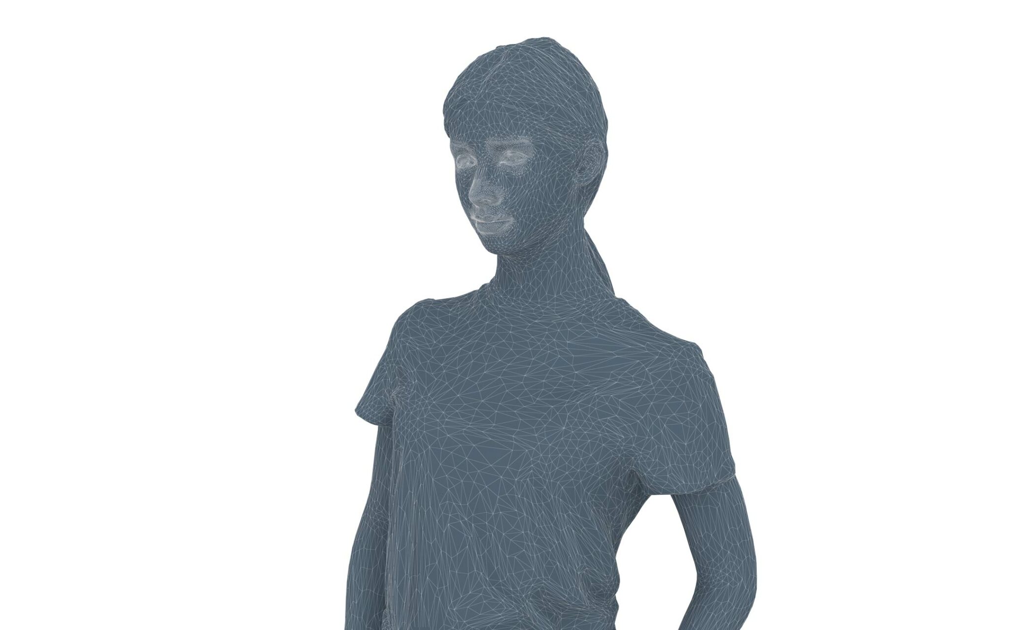 Girl standing still 3D Model - by Renderbot LLC