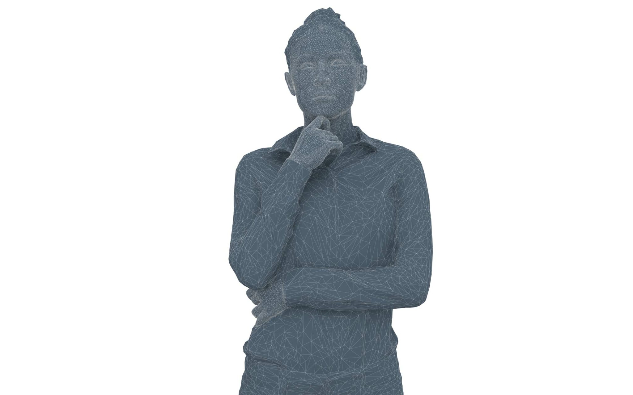 Casual woman thinking 3D Model - by Renderbot LLC