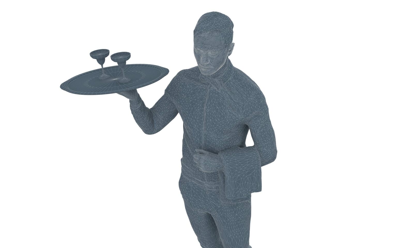 Man waiter 3D Model - by Renderbot LLC