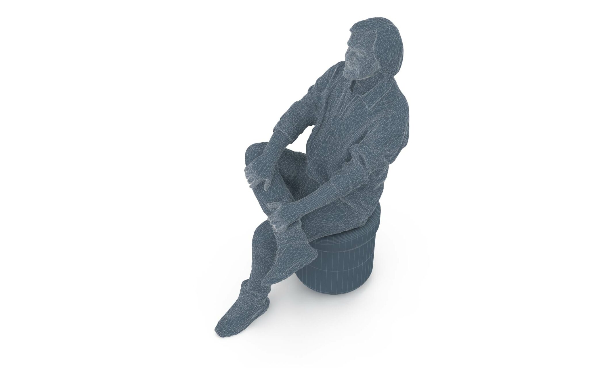 Sitting man 3D Model - by Renderbot LLC