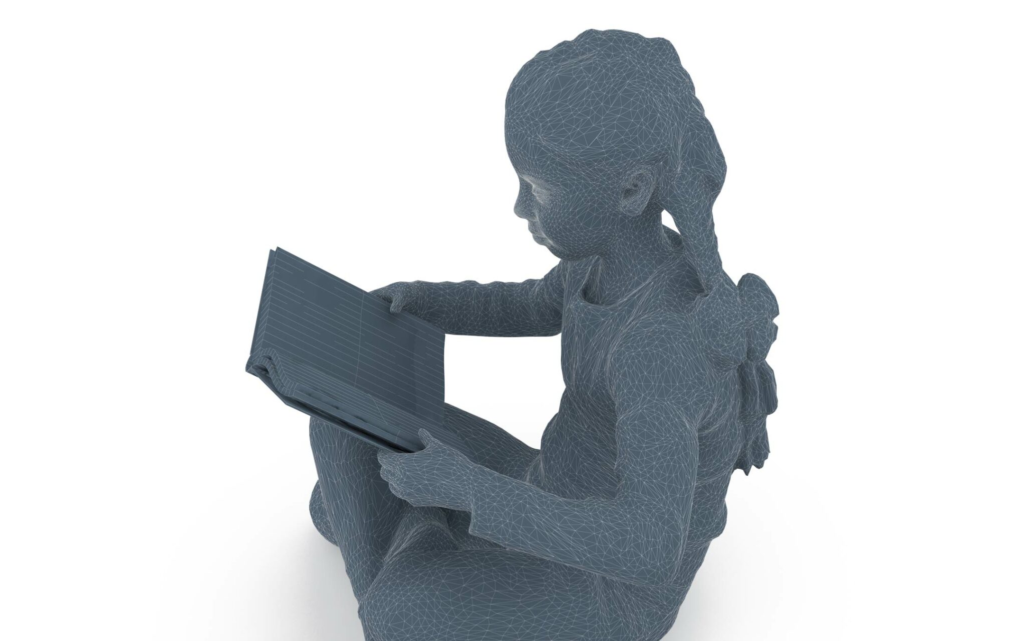 Girl reading 3D Model - by Renderbot LLC