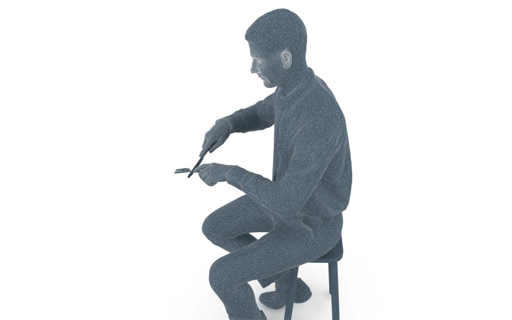 Man eating 3D Model - by Renderbot LLC