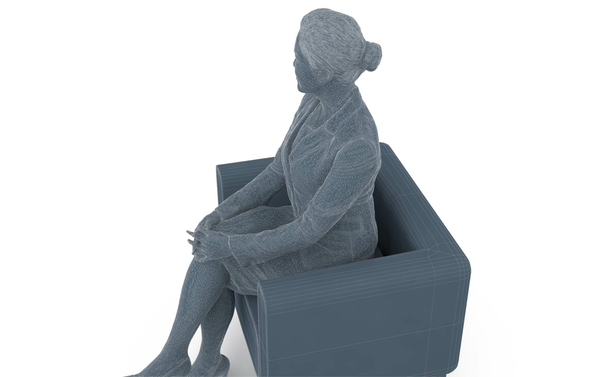 Business woman sitting 3D Model - by Renderbot LLC