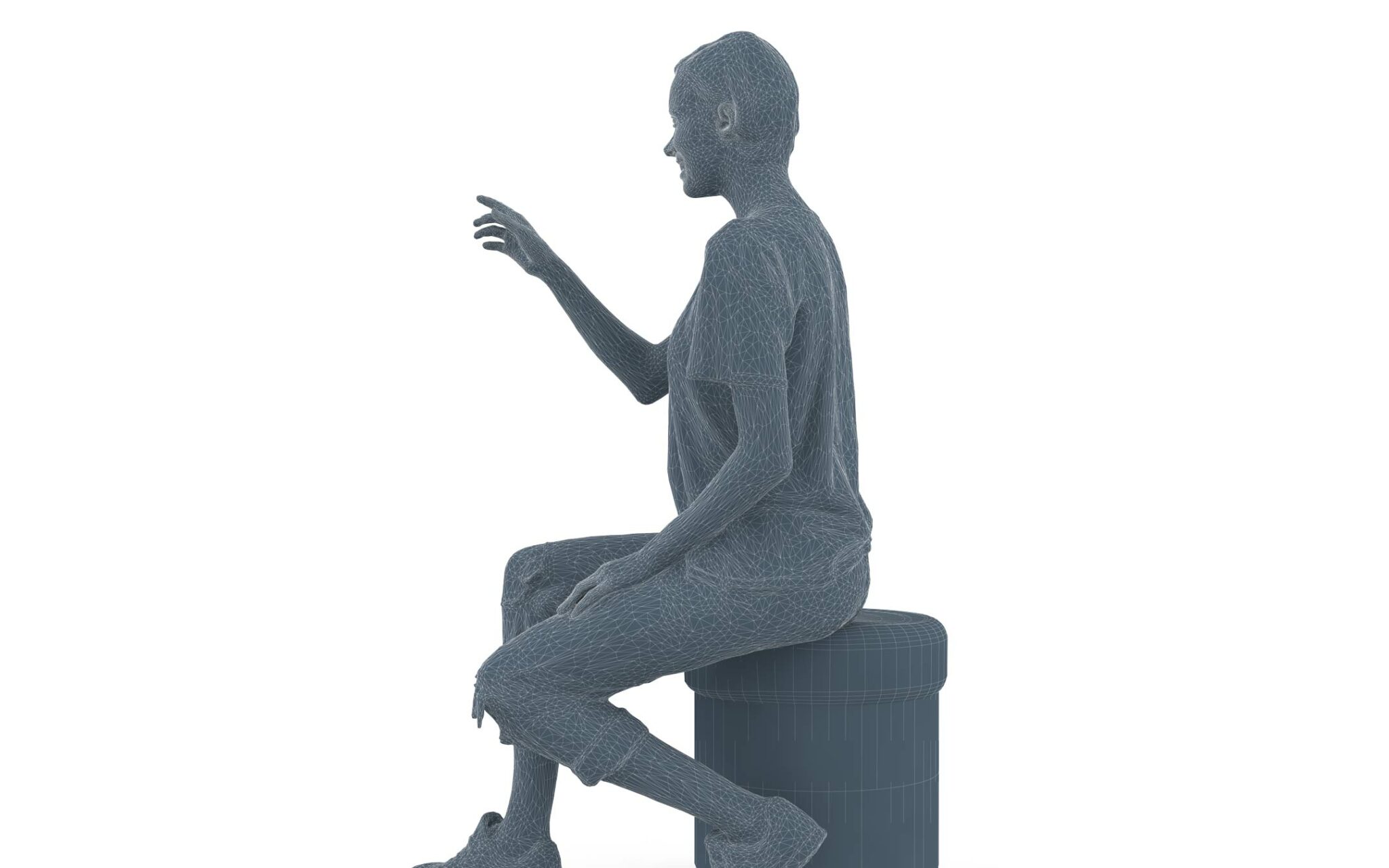 Pointing girl 3D Model - by Renderbot LLC