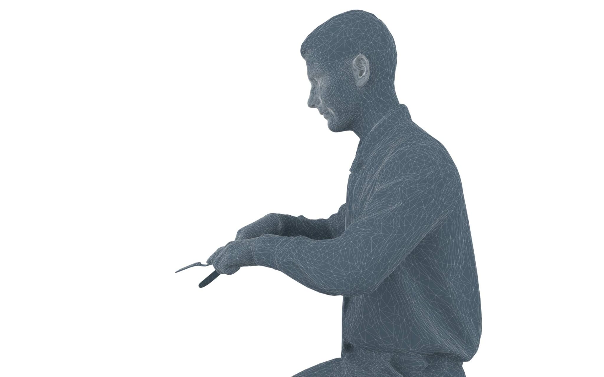 Man eating 3D Model - by Renderbot LLC