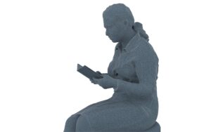 Business woman reading 3D Model - by Renderbot LLC