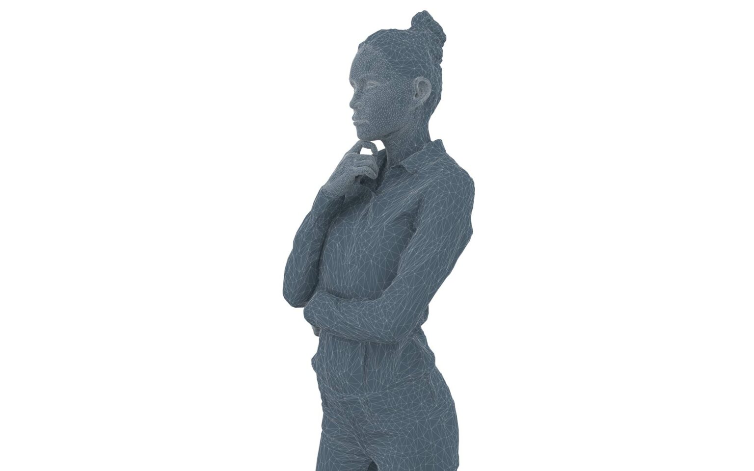 Casual woman thinking 3D Model - by Renderbot LLC