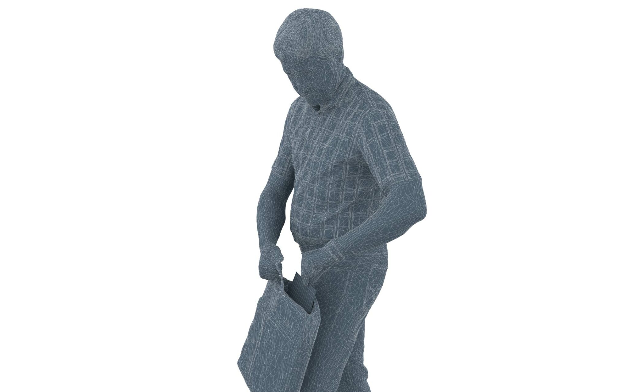 City man with bag 3D Model - by Renderbot LLC