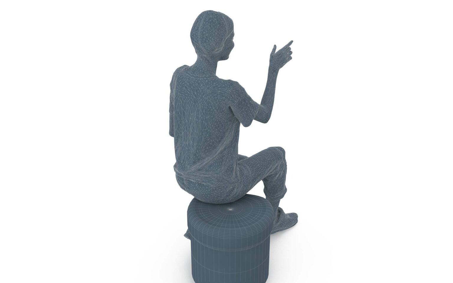 Pointing girl 3D Model - by Renderbot LLC