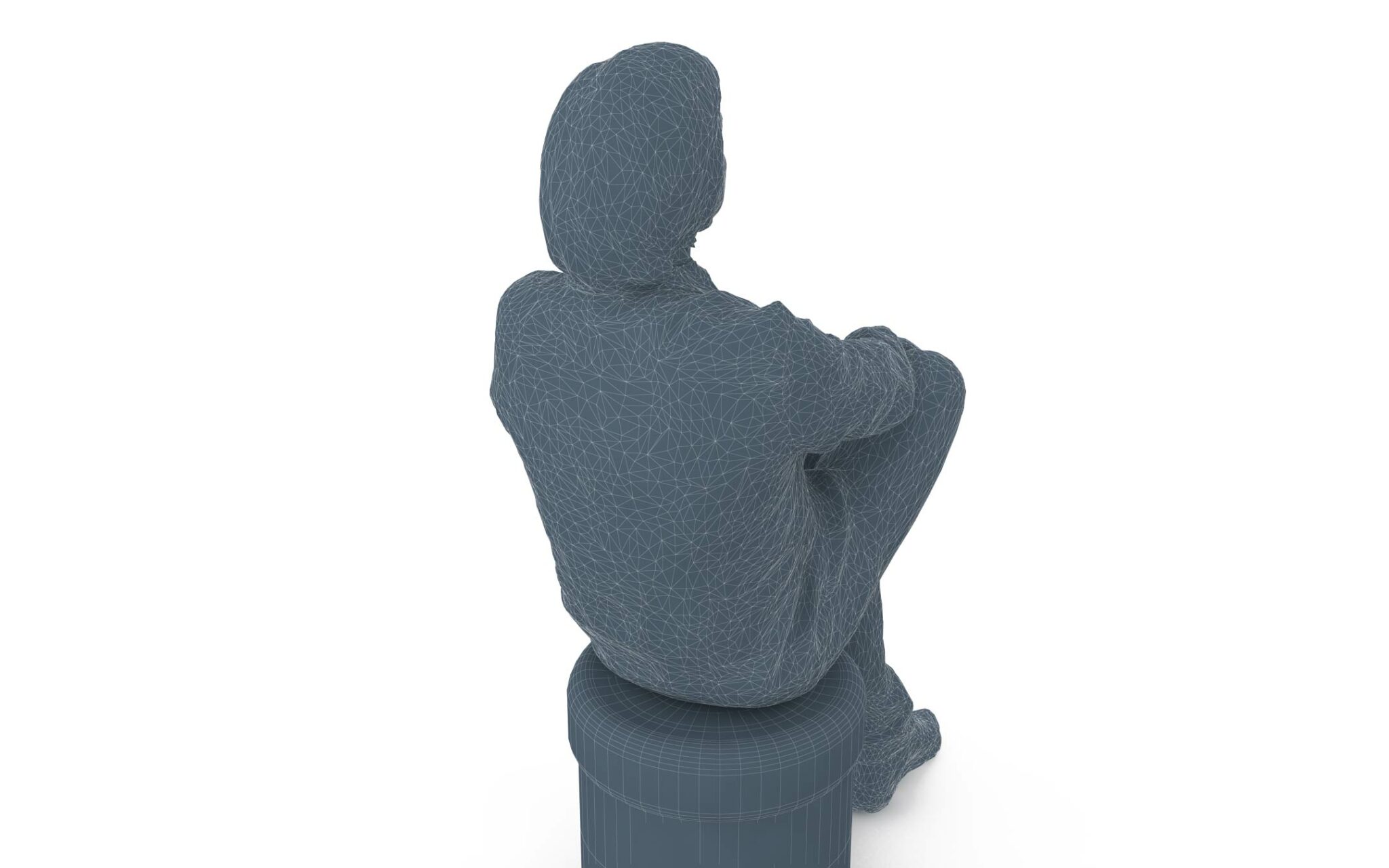 Sitting man 3D Model - by Renderbot LLC