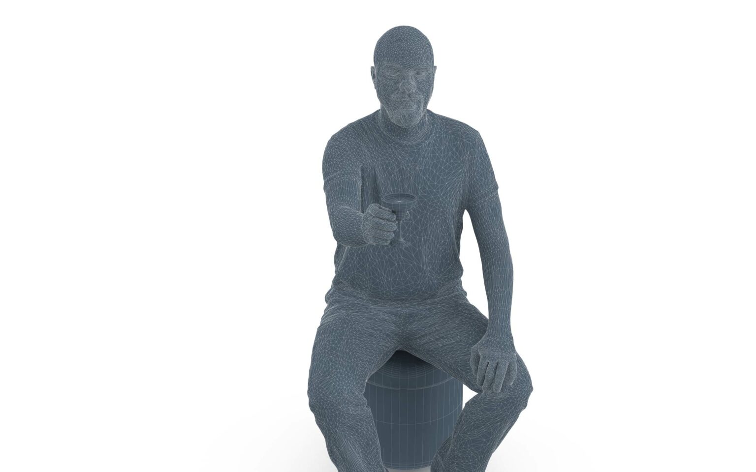 Man cheering 3D Model - by Renderbot LLC