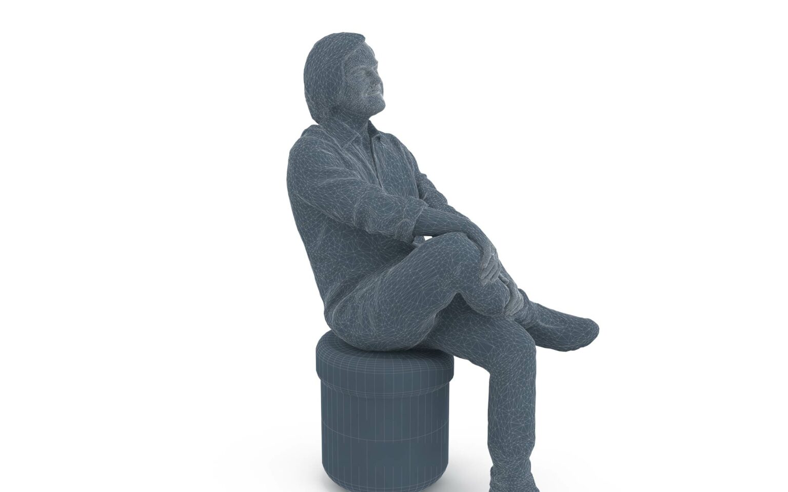 Sitting man 3D Model - by Renderbot LLC