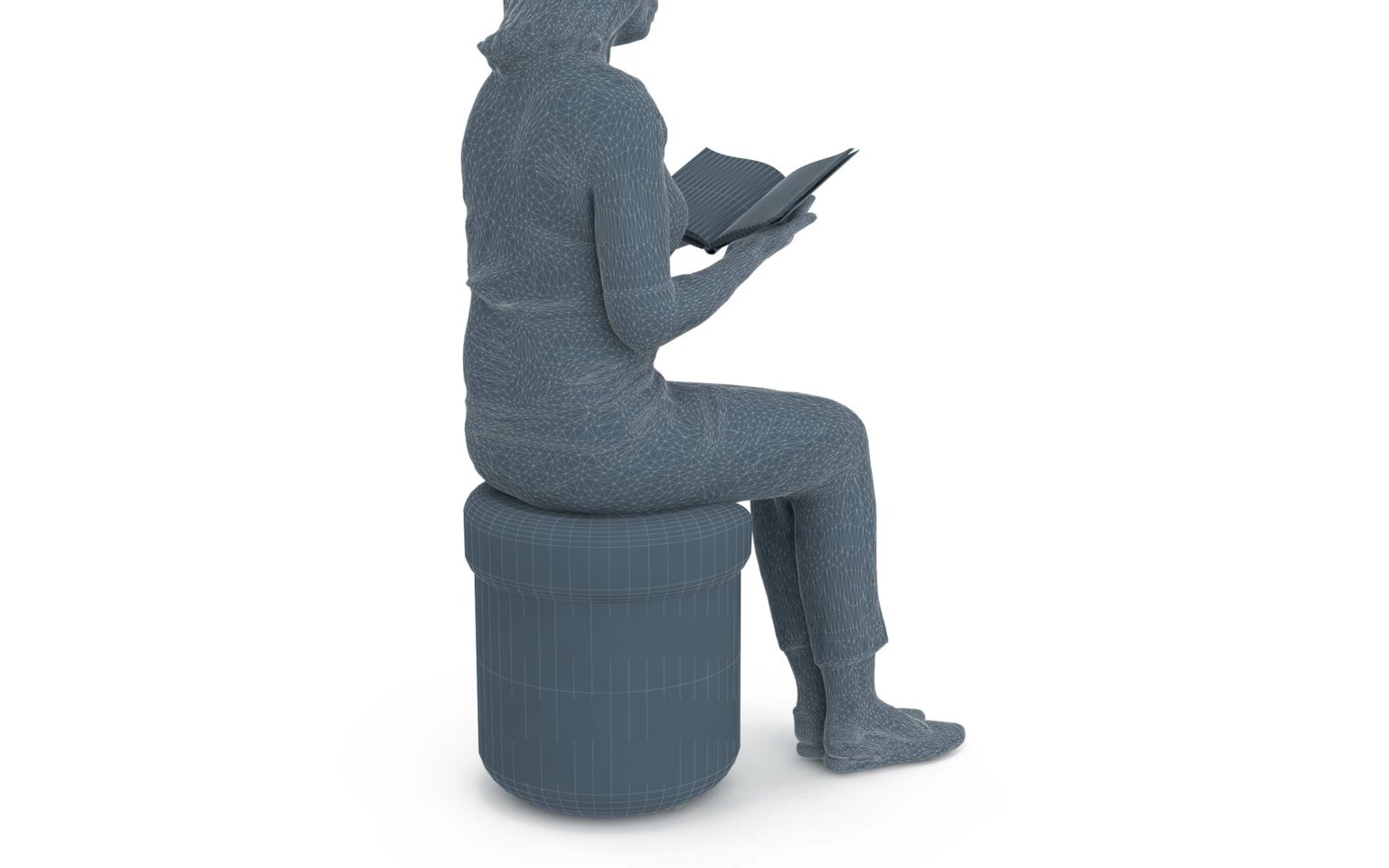 Woman reading 3D Model - by Renderbot LLC