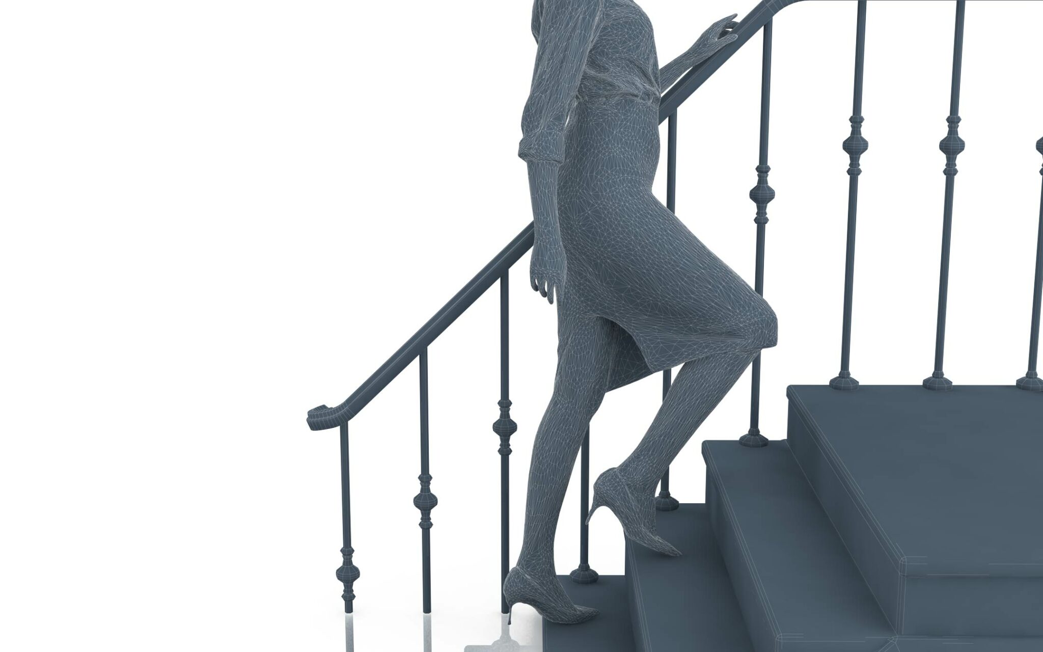 Business woman stairs 3D Model - by Renderbot LLC