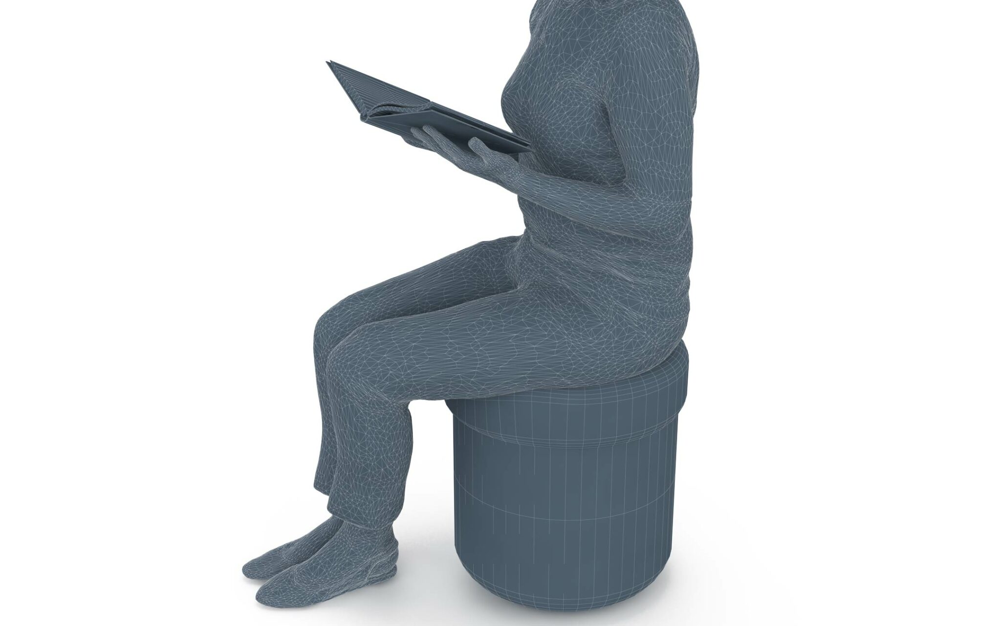 Woman reading 3D Model - by Renderbot LLC