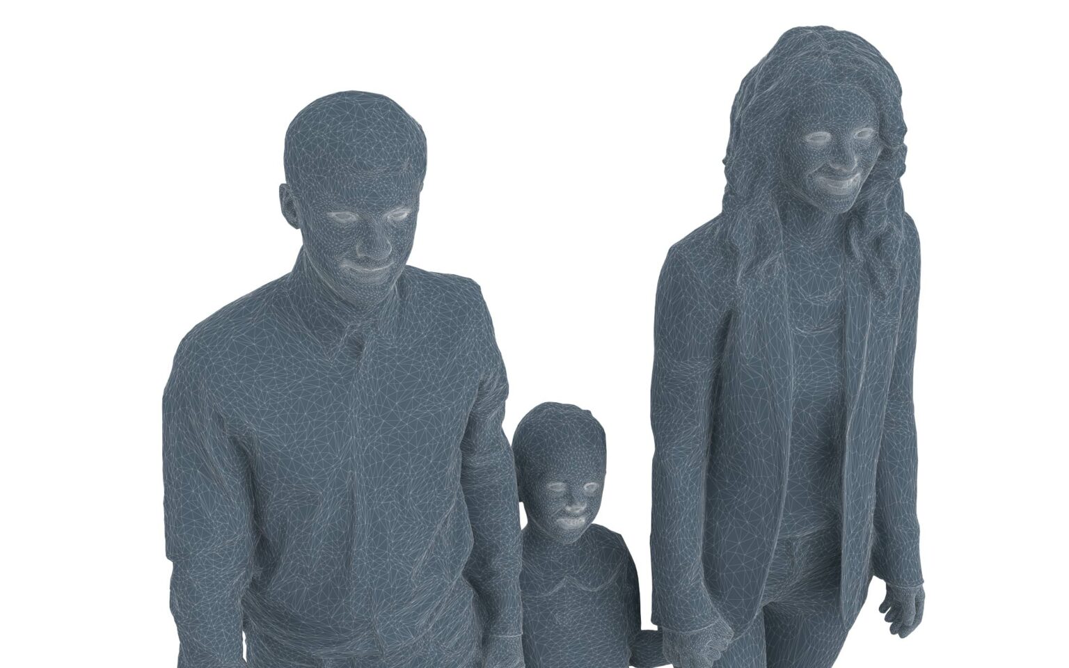 Family 3d people park collection x3 3d models - Renderbot