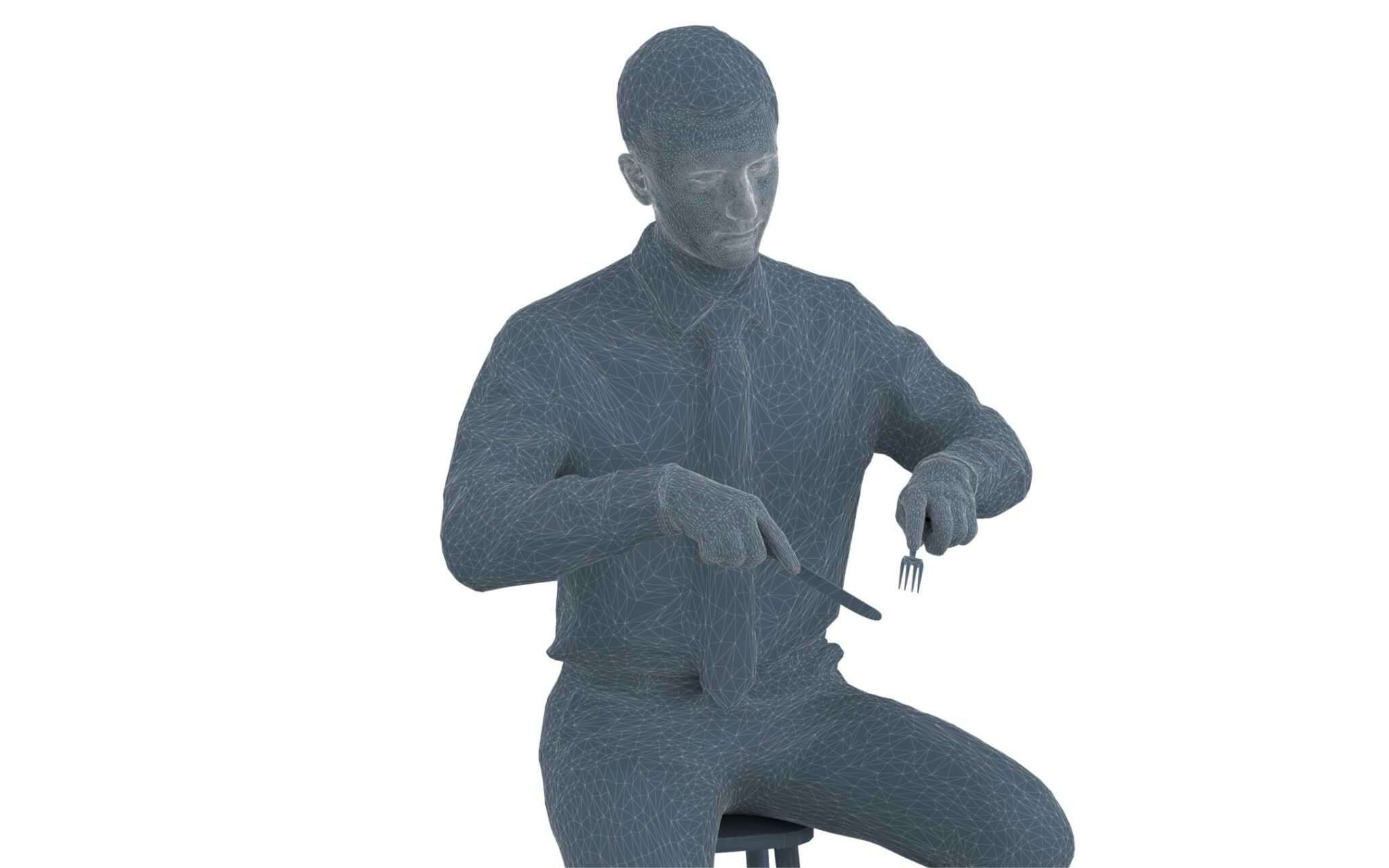 Man eating 3D Model - by Renderbot LLC