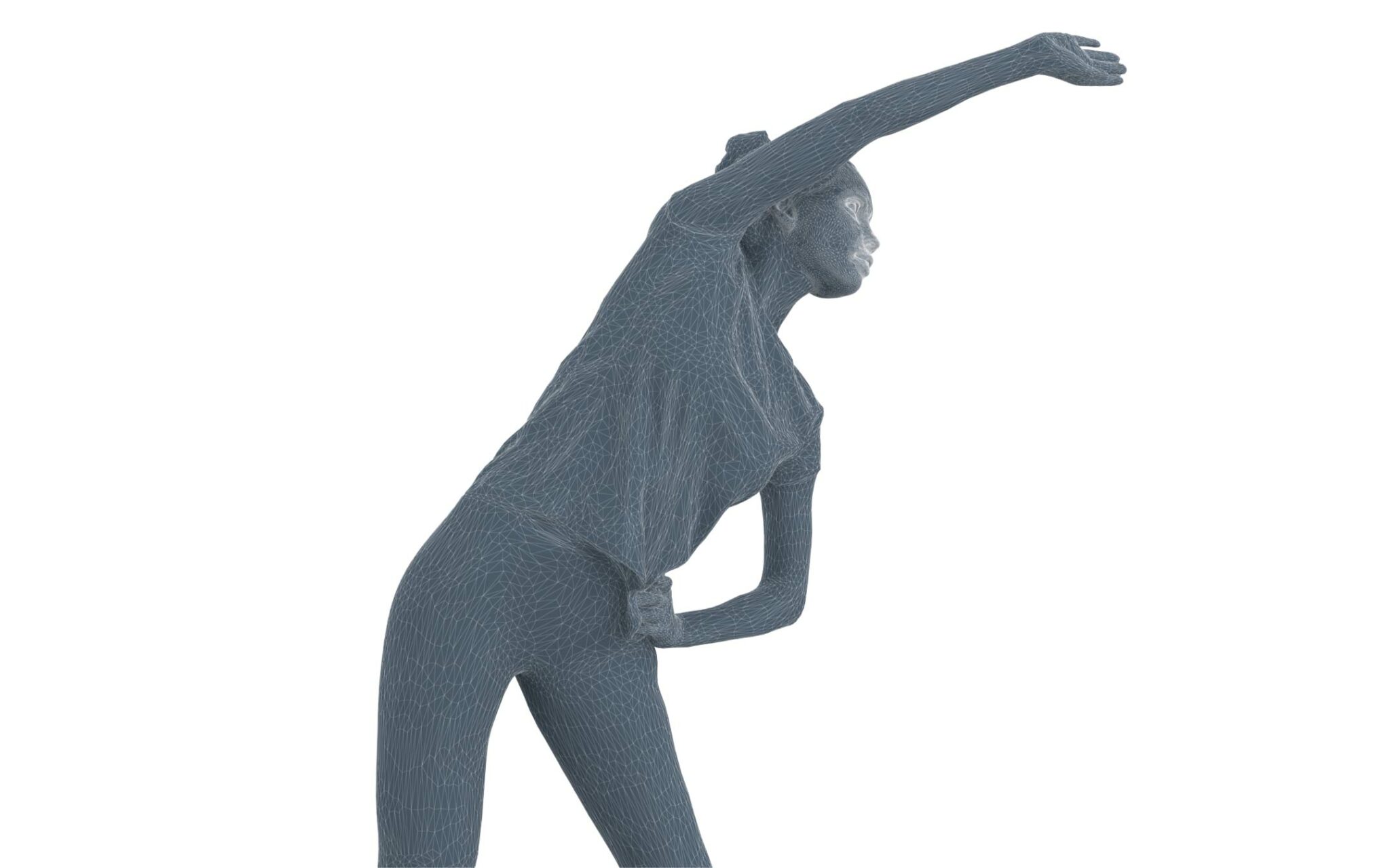 Fit girl stretching 3D Model - by Renderbot LLC