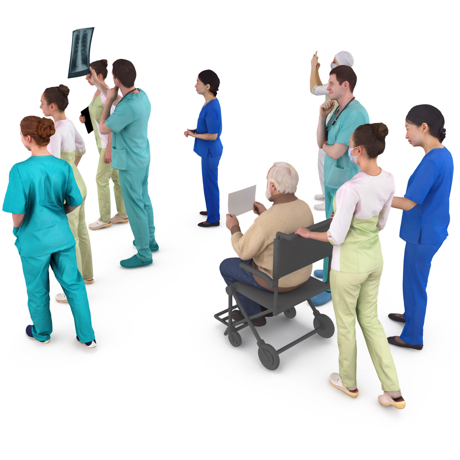 Medical people collection x10 3d models- by Renderbot LLC