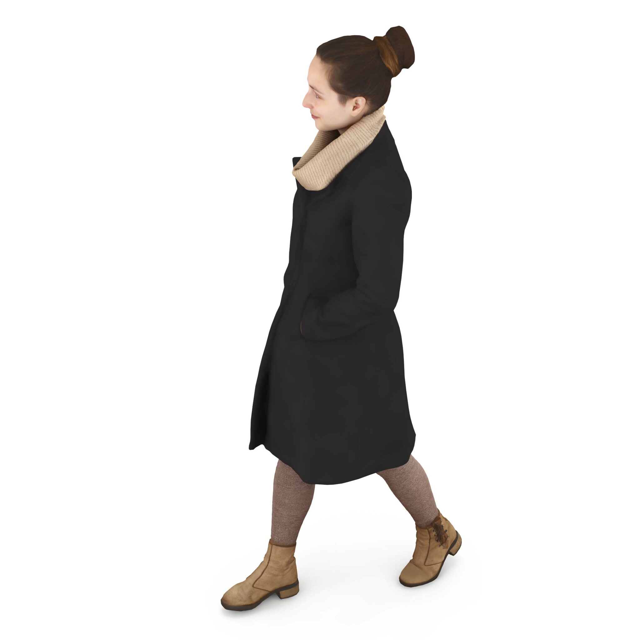 Business woman walking pose 3d model - by Renderbot LLC
