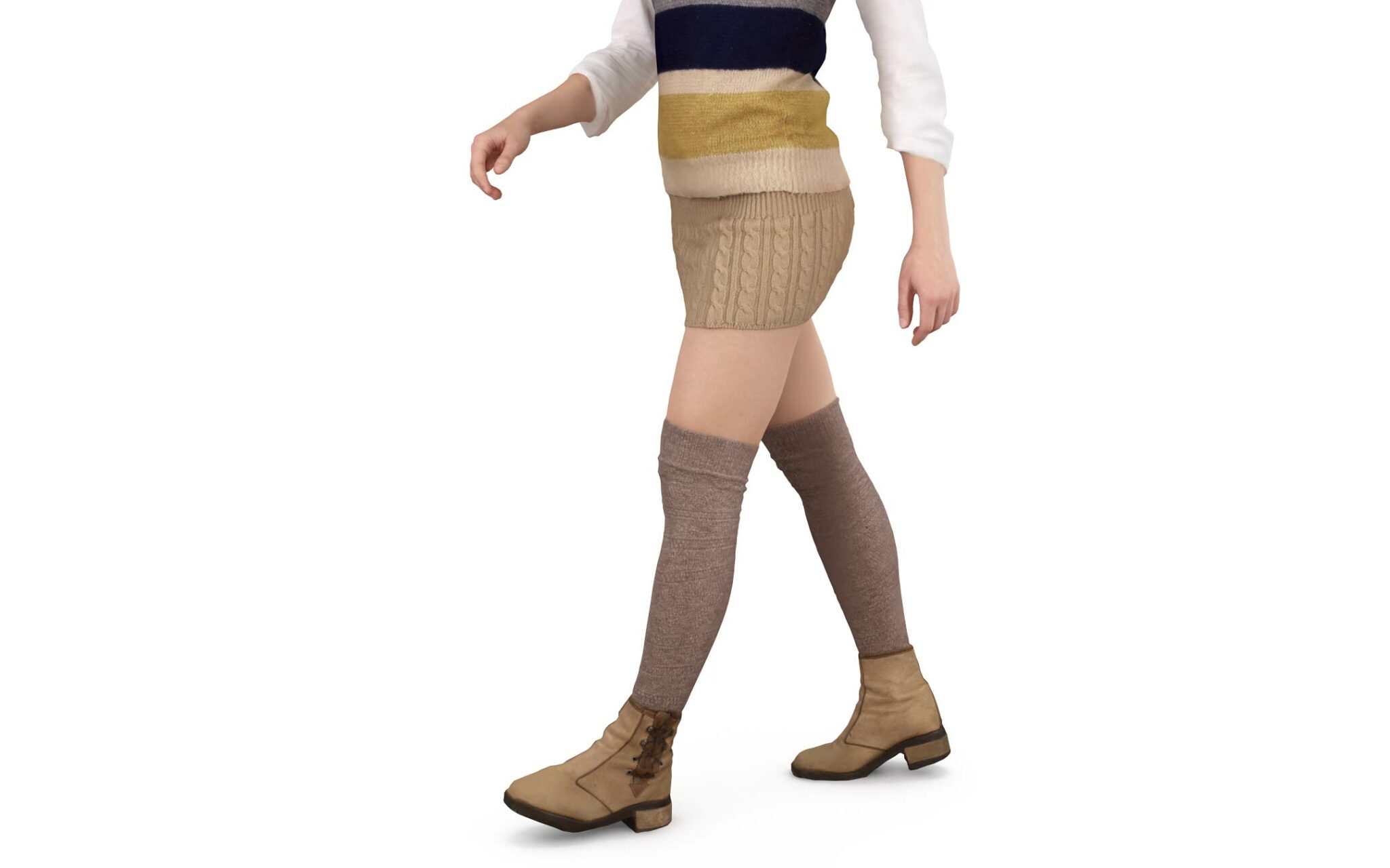 Woman smart-casual walking pose 3d model - by Renderbot LLC