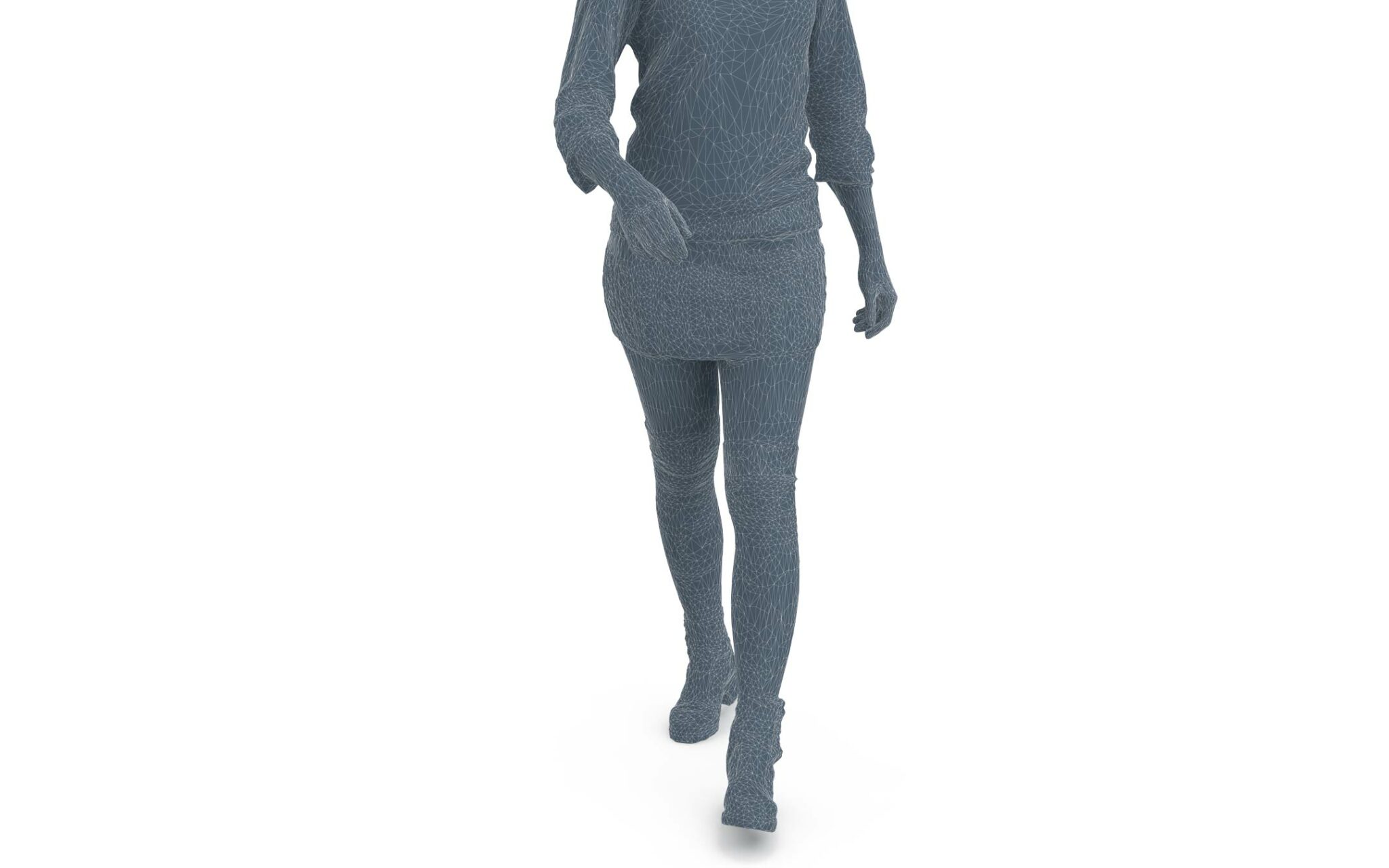 Woman smart-casual walking pose 3d model - by Renderbot LLC