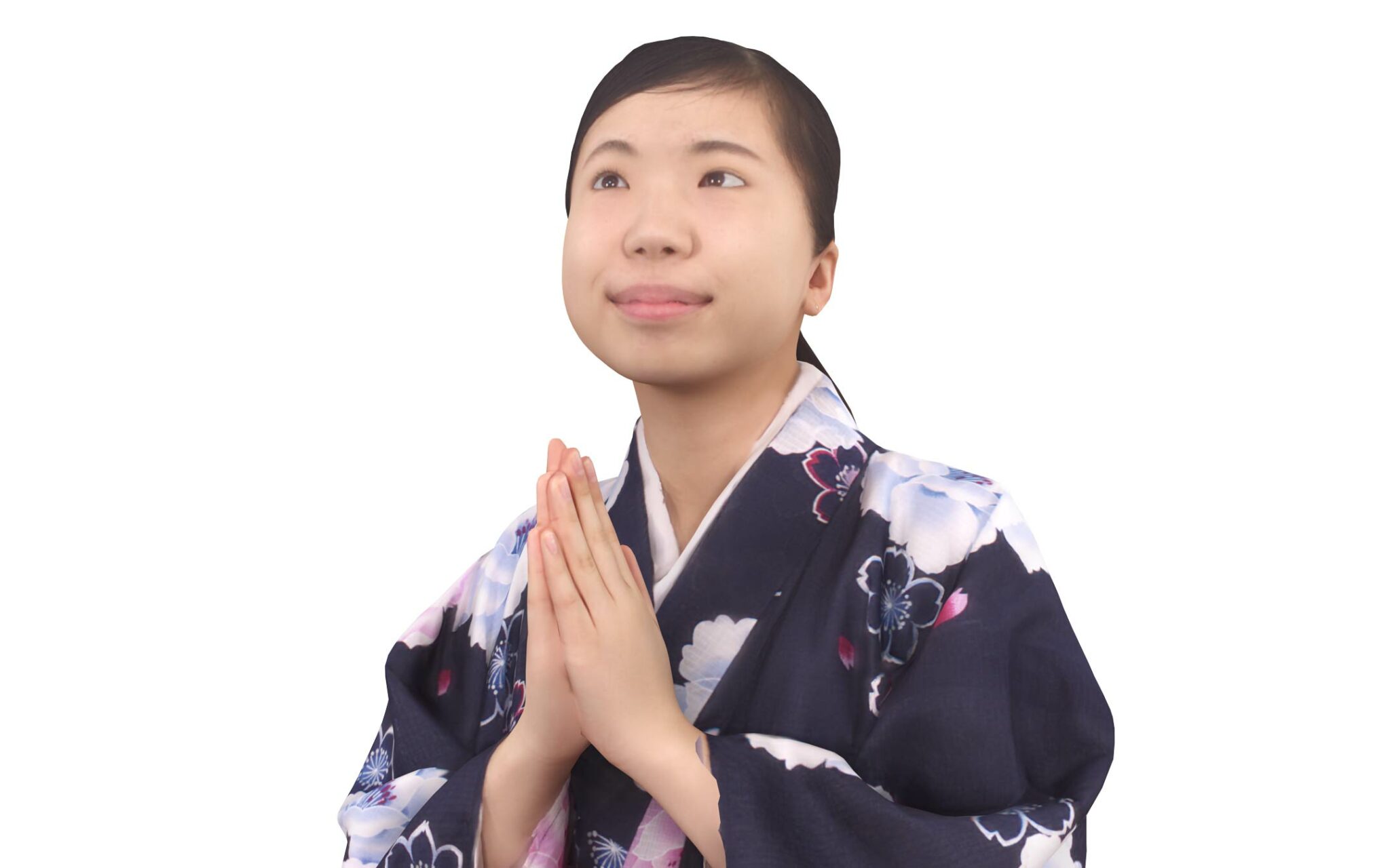 Japanese style girl sitting pose 3d model - by Renderbot LLC