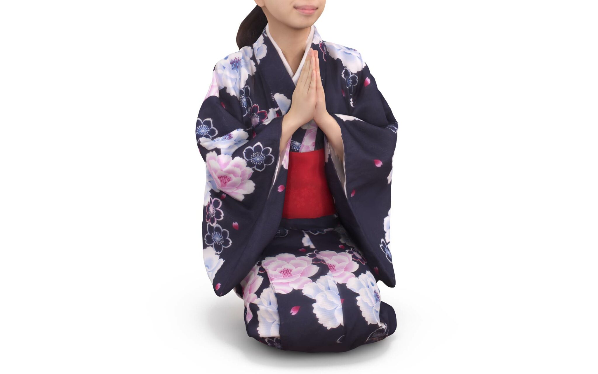 Japanese style girl sitting pose 3d model - by Renderbot LLC