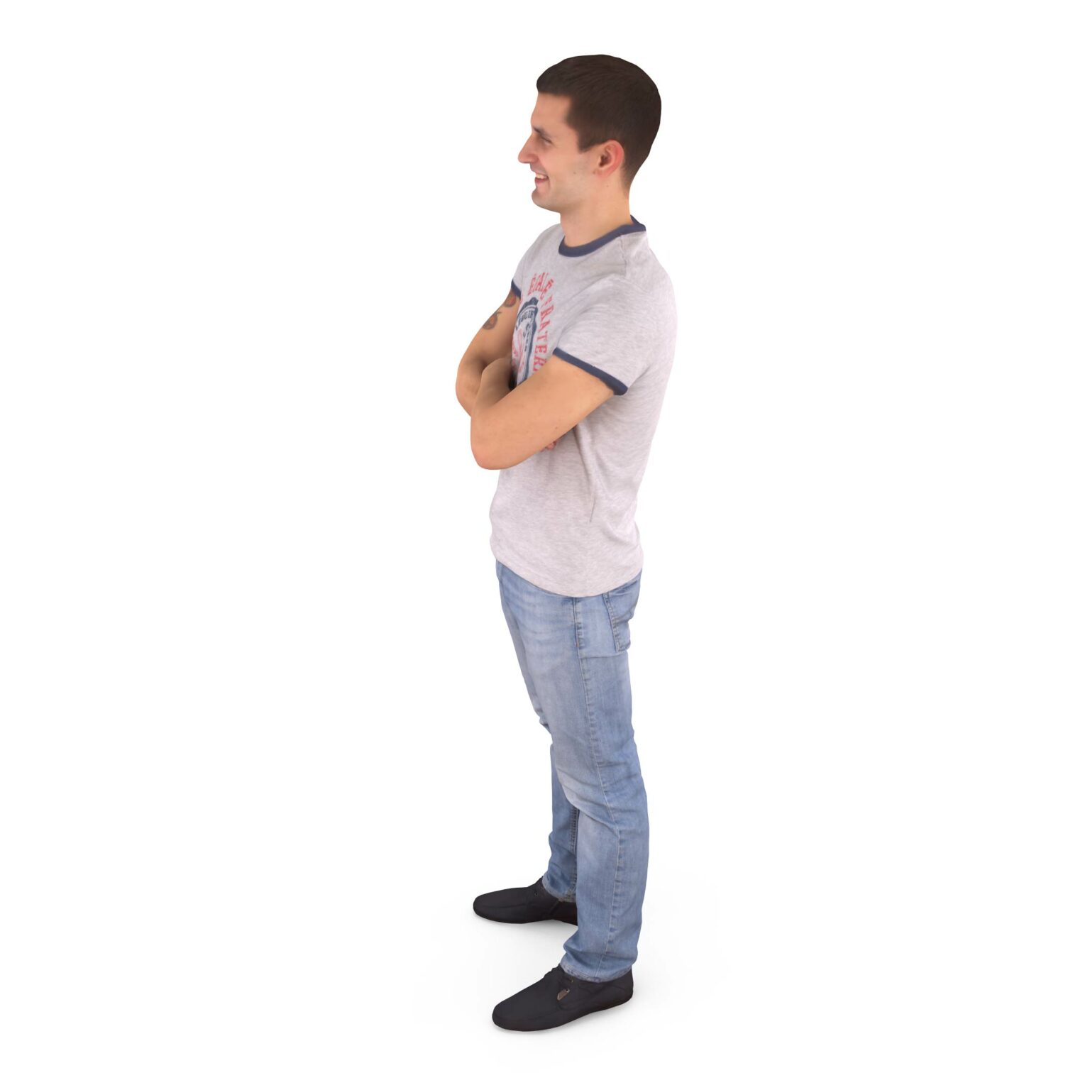 Standing 3d man scanned 3d model - Renderbot