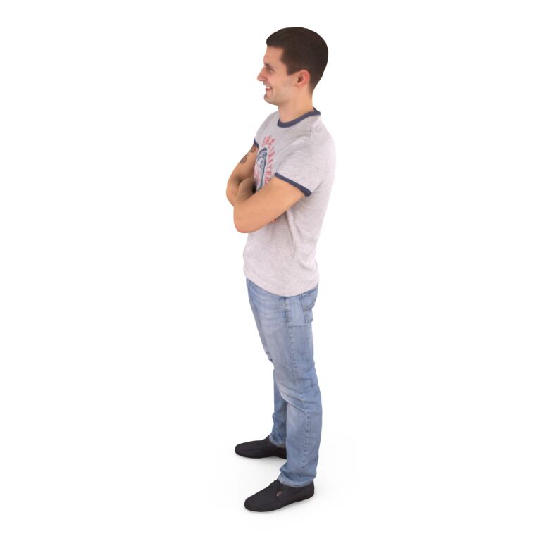 Standing 3d man scanned 3d model - Renderbot