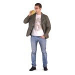 3d man drinking coffee scanned - Renderbot