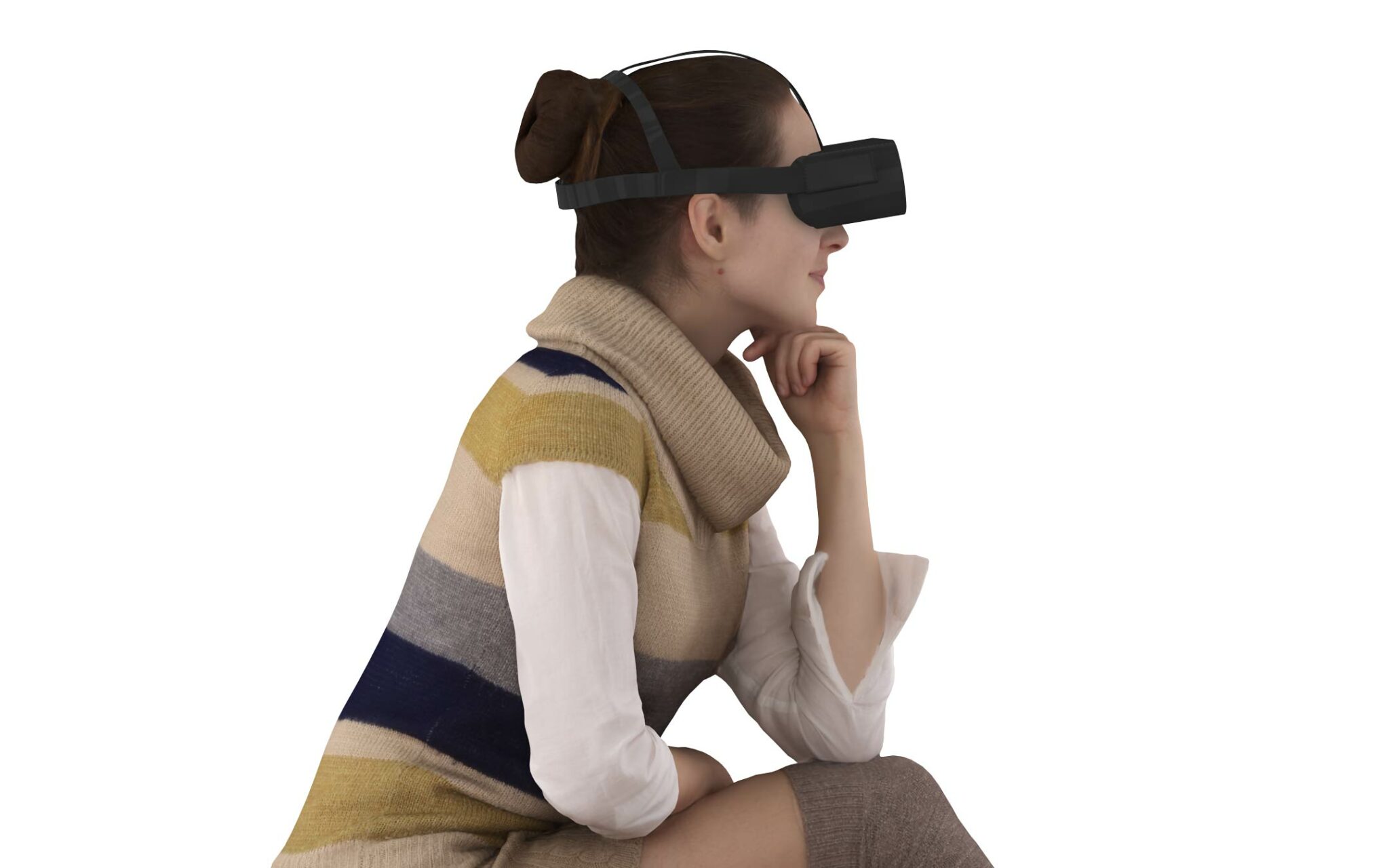 3d scanned woman and VR glasses - scanned 3d model - Renderbot