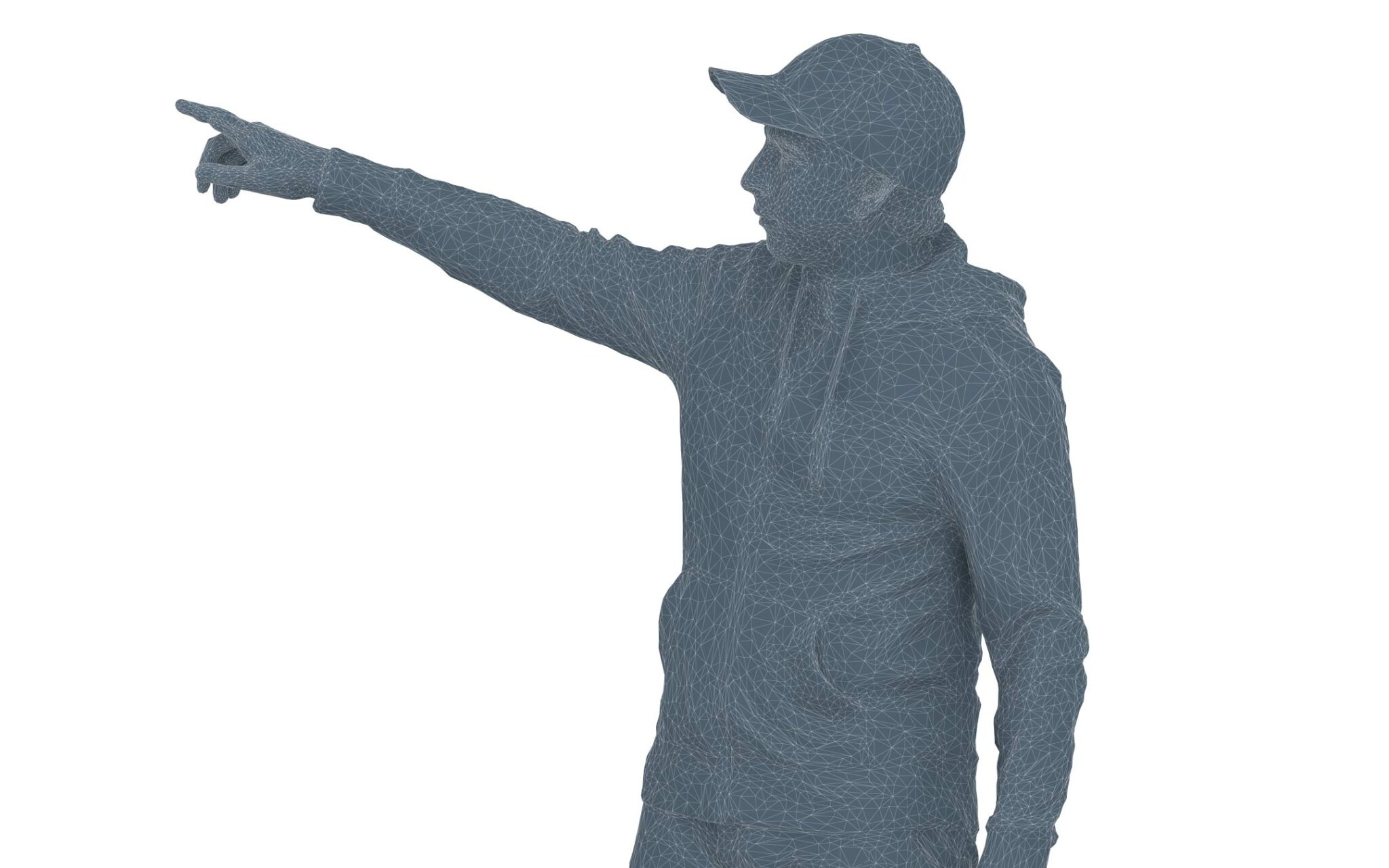 3d man pointing finger scanned 3d model - Renderbot